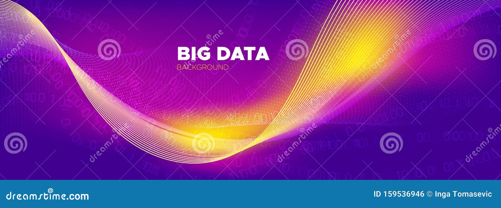 Vector Big Data. Yellow Technology Background Stock Vector ...