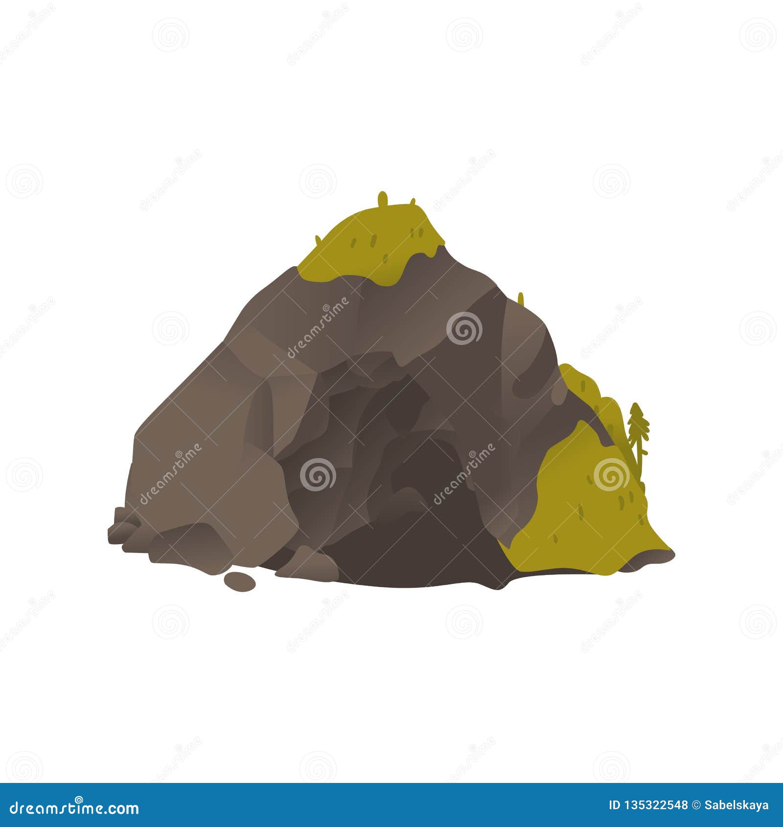 Vector Big Grey Rock Stone Cartoon Icon Stock Vector - Illustration of ...