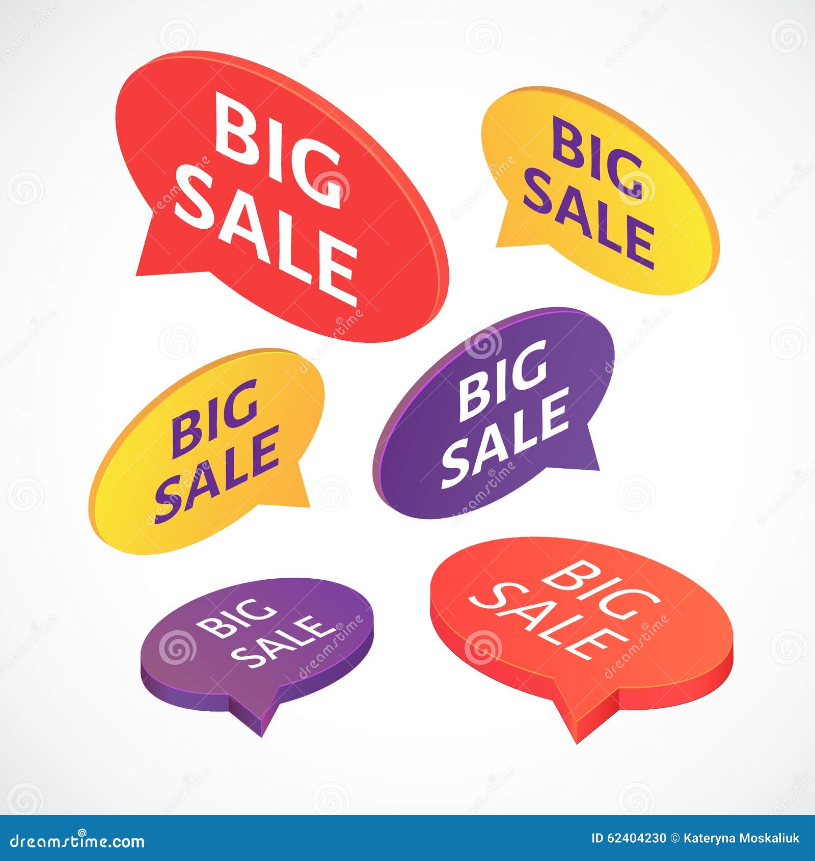 Vector Big Sale Text Bubble Set Stock Vector - Illustration of bubble ...