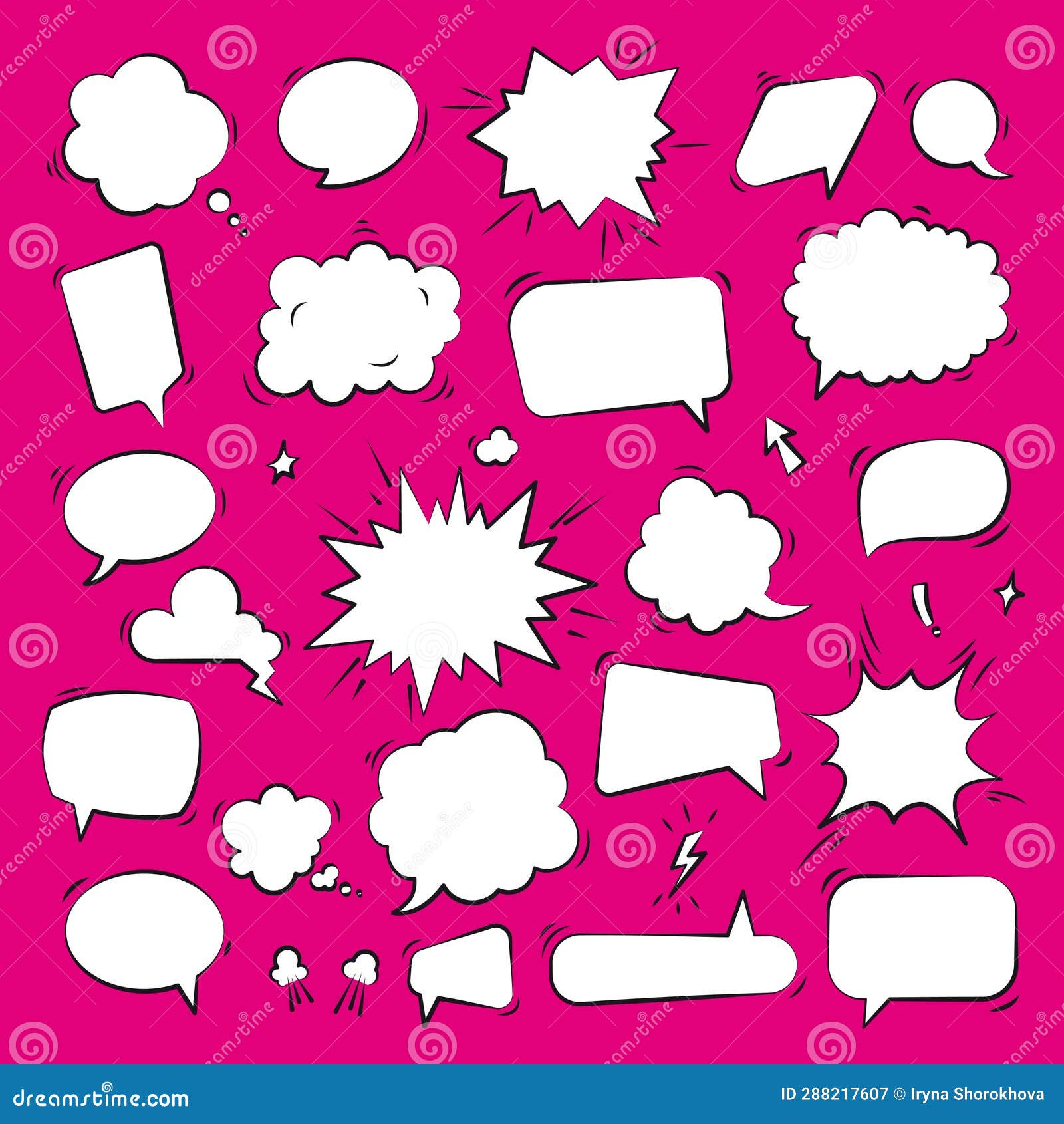 Vector Big Set of Speech Bubbles in Comic Style Stock Illustration ...