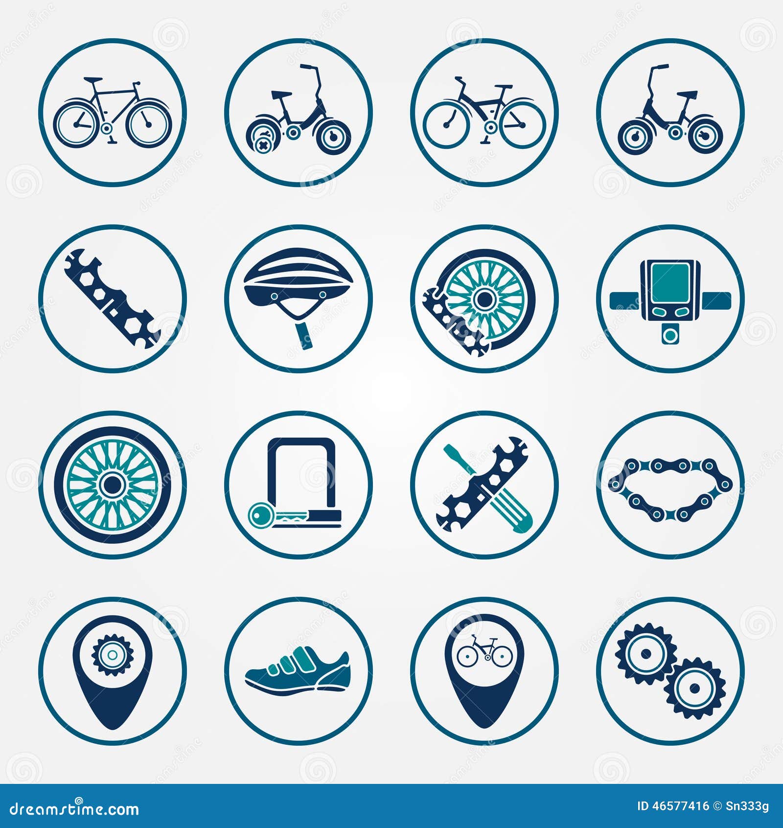 Vector biking icon set stock vector. Illustration of break - 46577416