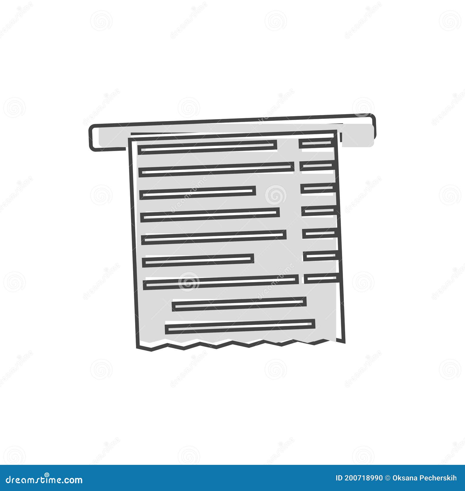 Vector Bill Icon Cartoon Style on White Isolated Background Stock ...