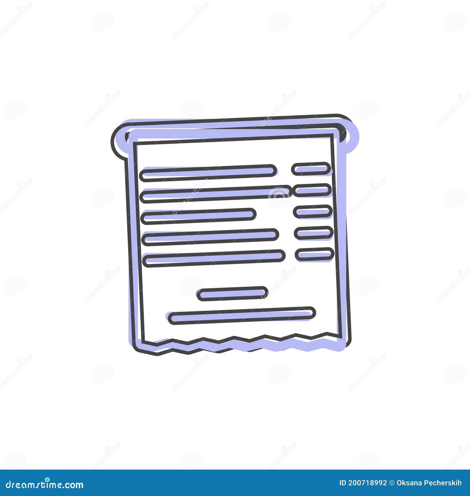 Vector Bill Icon Cartoon Style on White Isolated Background Stock ...