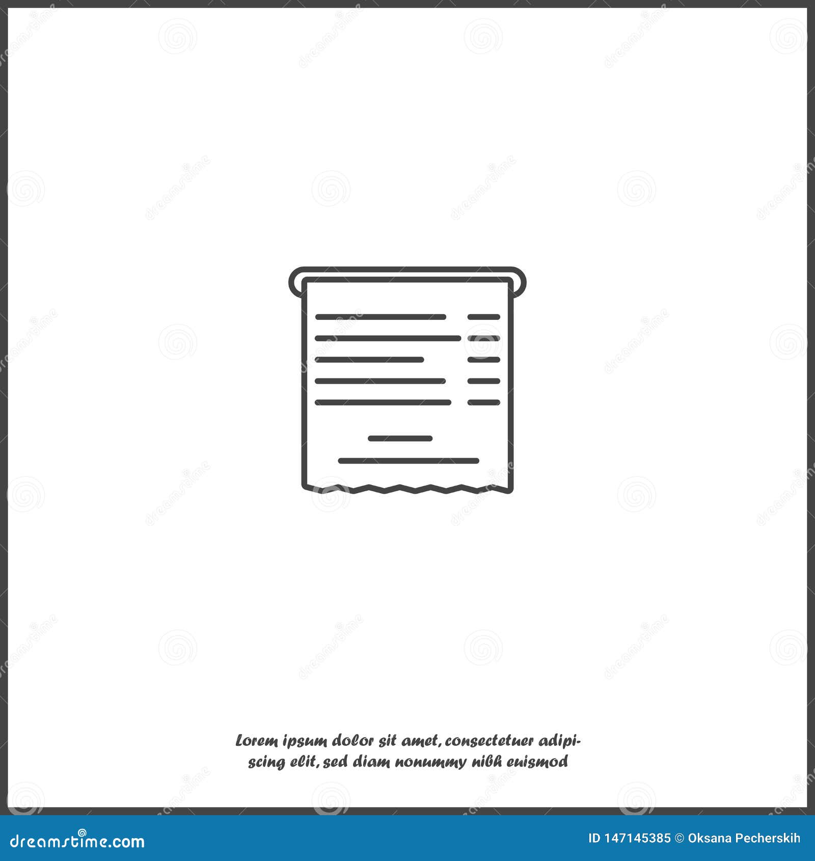 Vector Bill Icon on White Isolated Background. Layers Grouped for Easy ...