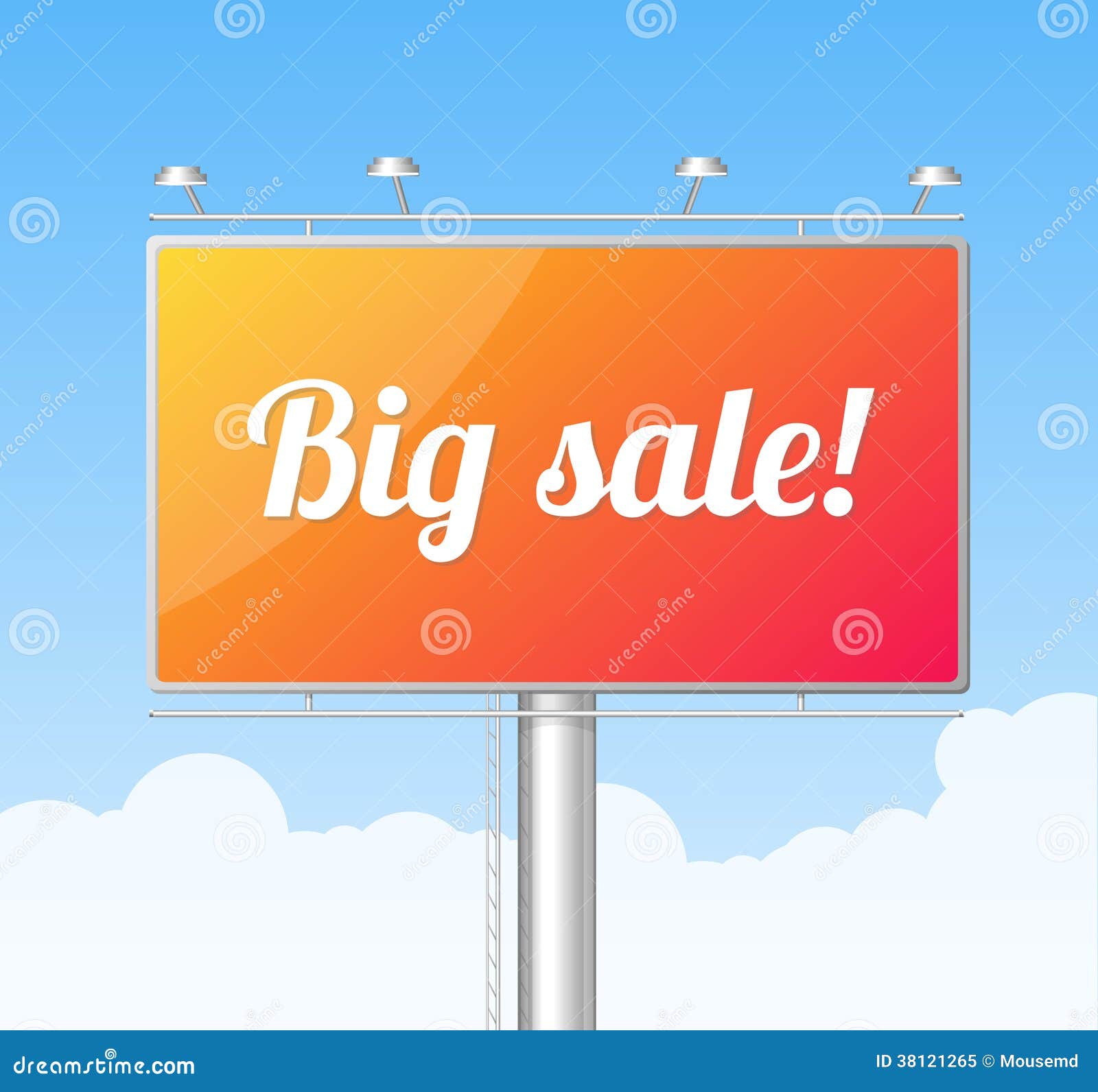 Vector Billboard on Blue Sky. Big Sale Concept Stock Vector ...