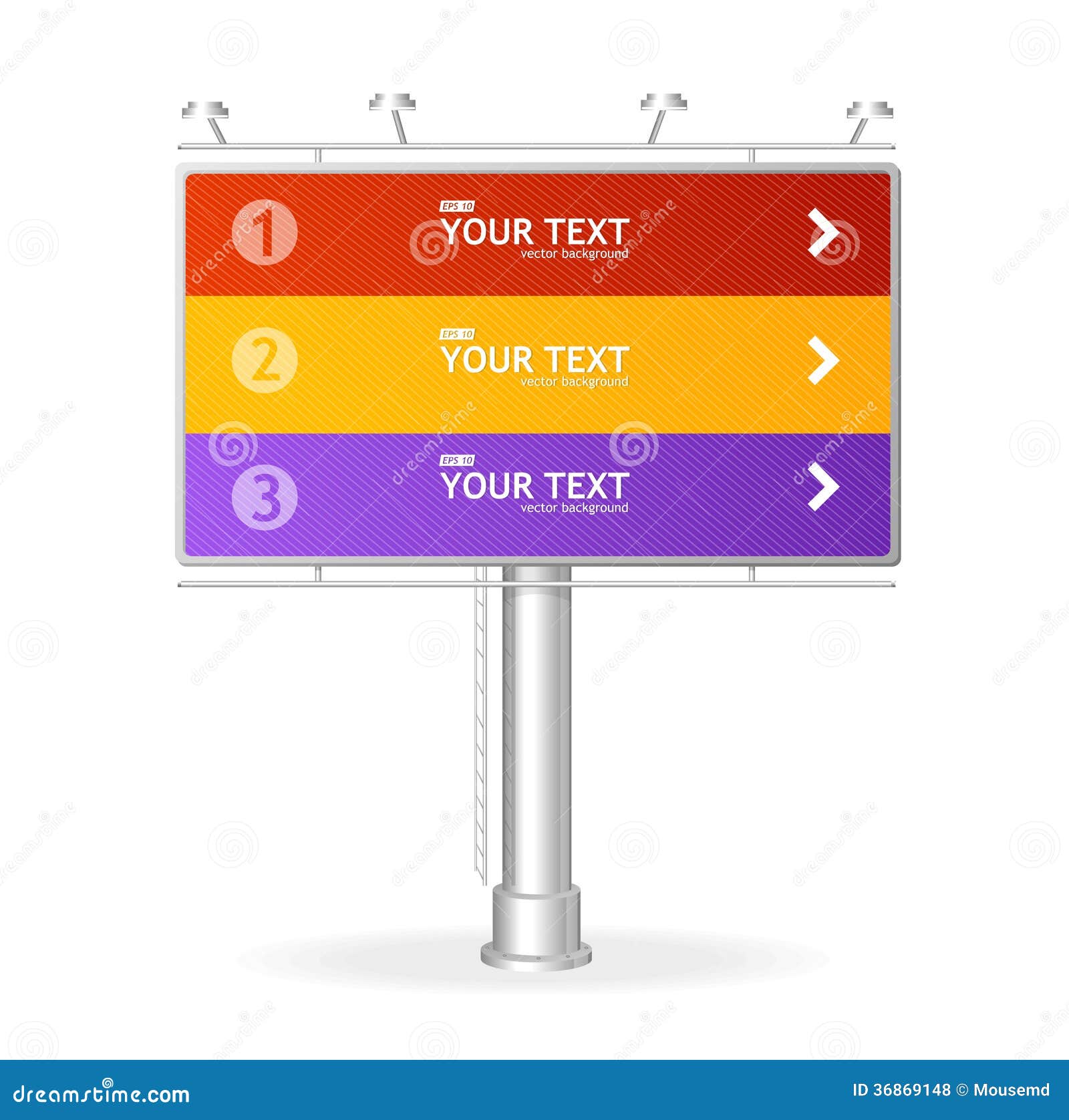 Vector Billboard Screen Template,1,2,3 Concept. | CartoonDealer.com ...