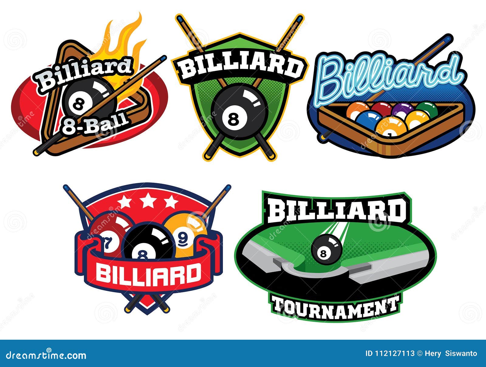 Billiard badge design set stock vector. Illustration of billiard ...