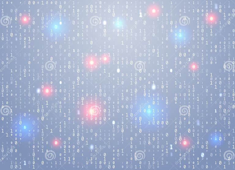 Vector Binary Code Background with Highlight an Important Element, Error, Software Vulnerability ...