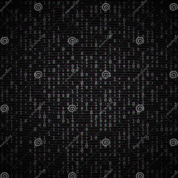 Vector Binary Code Dark Background. Big Data and Programming, Hacking, Decryption, Encryption ...