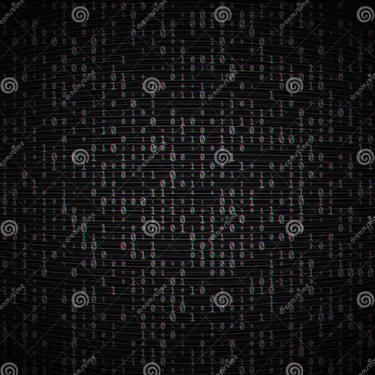 Vector Binary Code Dark Background. Big Data and Programming, Hacking, Decryption, Encryption ...