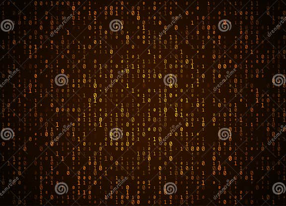 Vector Binary Code Golden Background Big Data And Programming Hacking Deep Decryption And