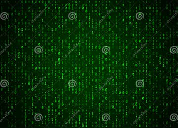 Vector Binary Code Green Background. Big Data and Programming Hacking, Deep Decryption and ...