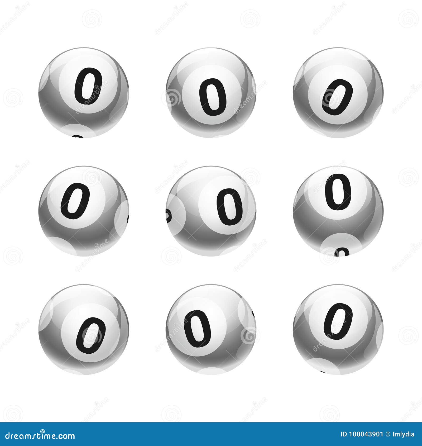 Vector Bingo / Lottery Number Balls Set Stock Vector - Illustration of ...