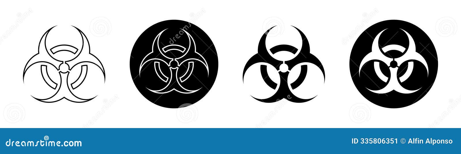 Vector Biohazard Icon in Multiple Style Stock Illustration ...