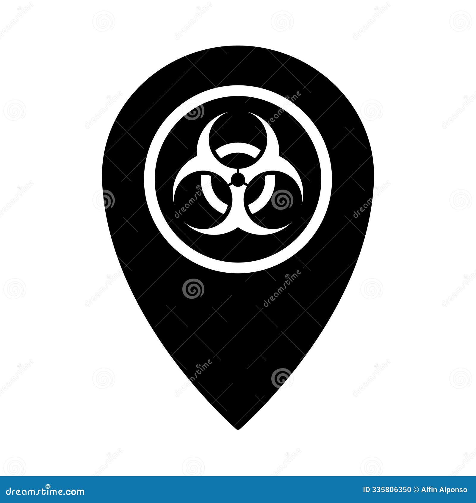Vector Biohazard Location Pin Sign Stock Illustration - Illustration of ...