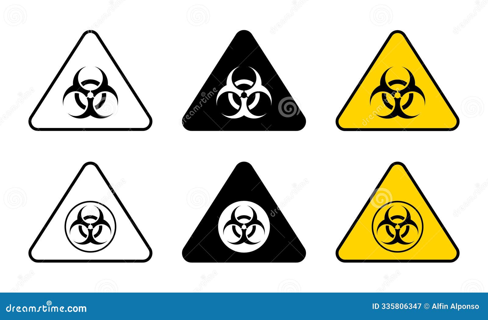 Vector Biohazard Sign in Multiple Style Stock Illustration ...