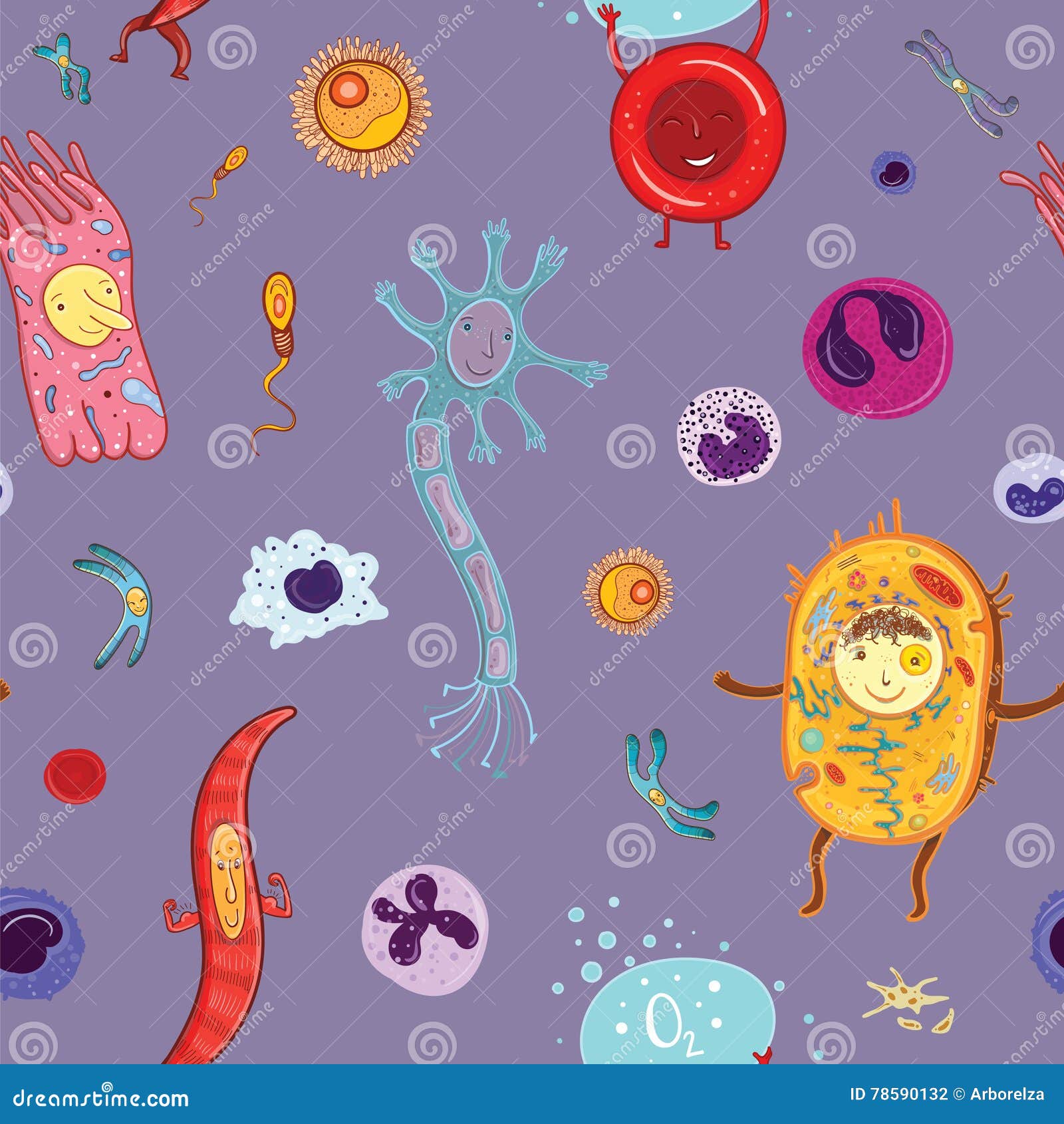 Epithelial Seamless Pattern. Stock Vector Illustration Of Magnified ...