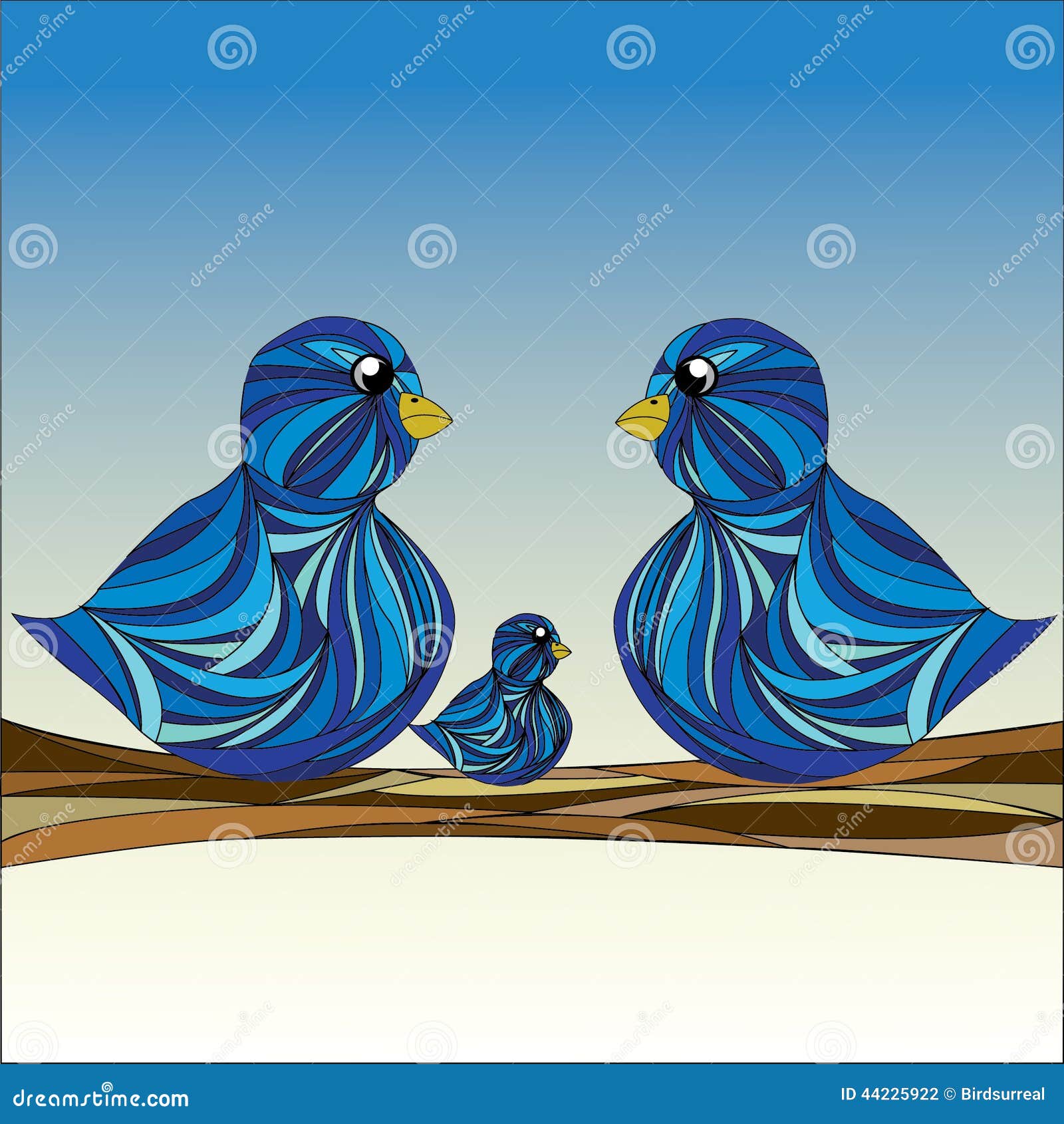 Vector bird family stock vector. Illustration of talking - 44225922