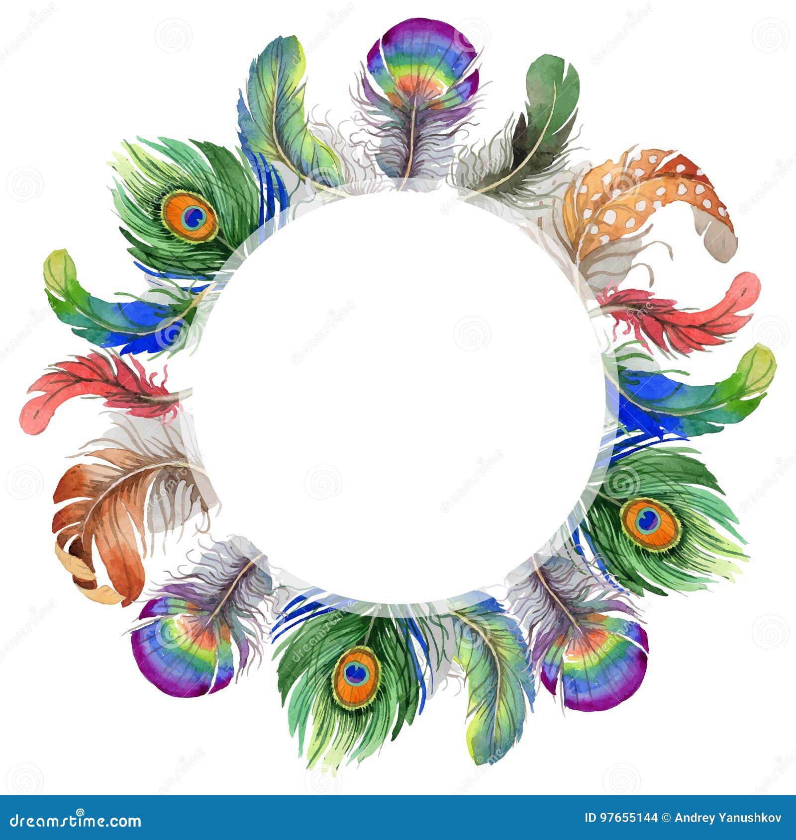 Vector Bird Feather Frame from Wing. Stock Vector - Illustration of ...