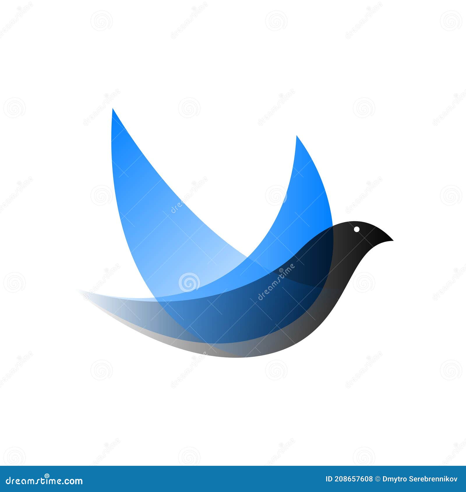 Vector Bird in Gradient Style. Digital Art Stock Vector - Illustration ...