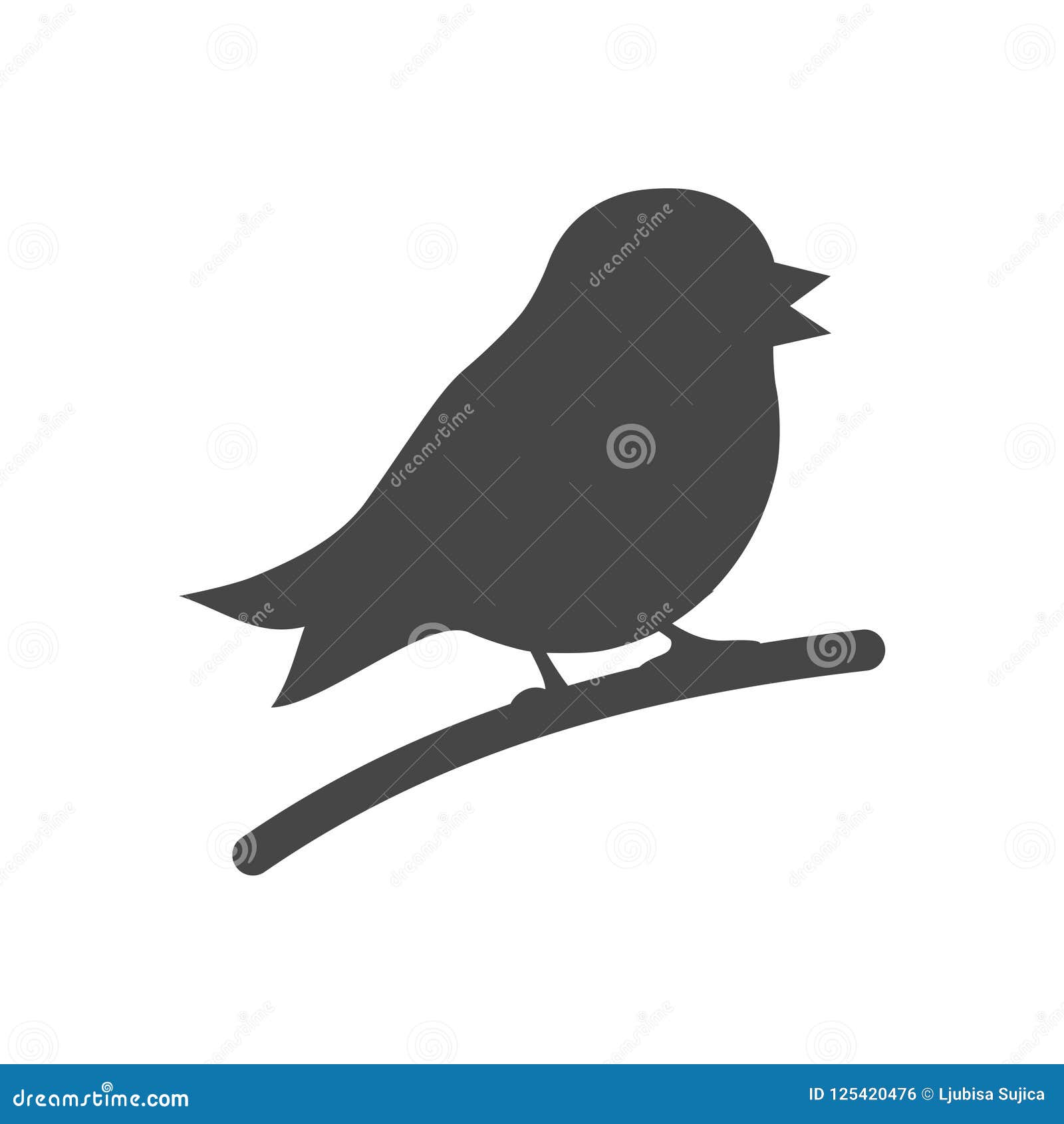 Vector Bird Silhouette Isolated on White Stock Illustration ...