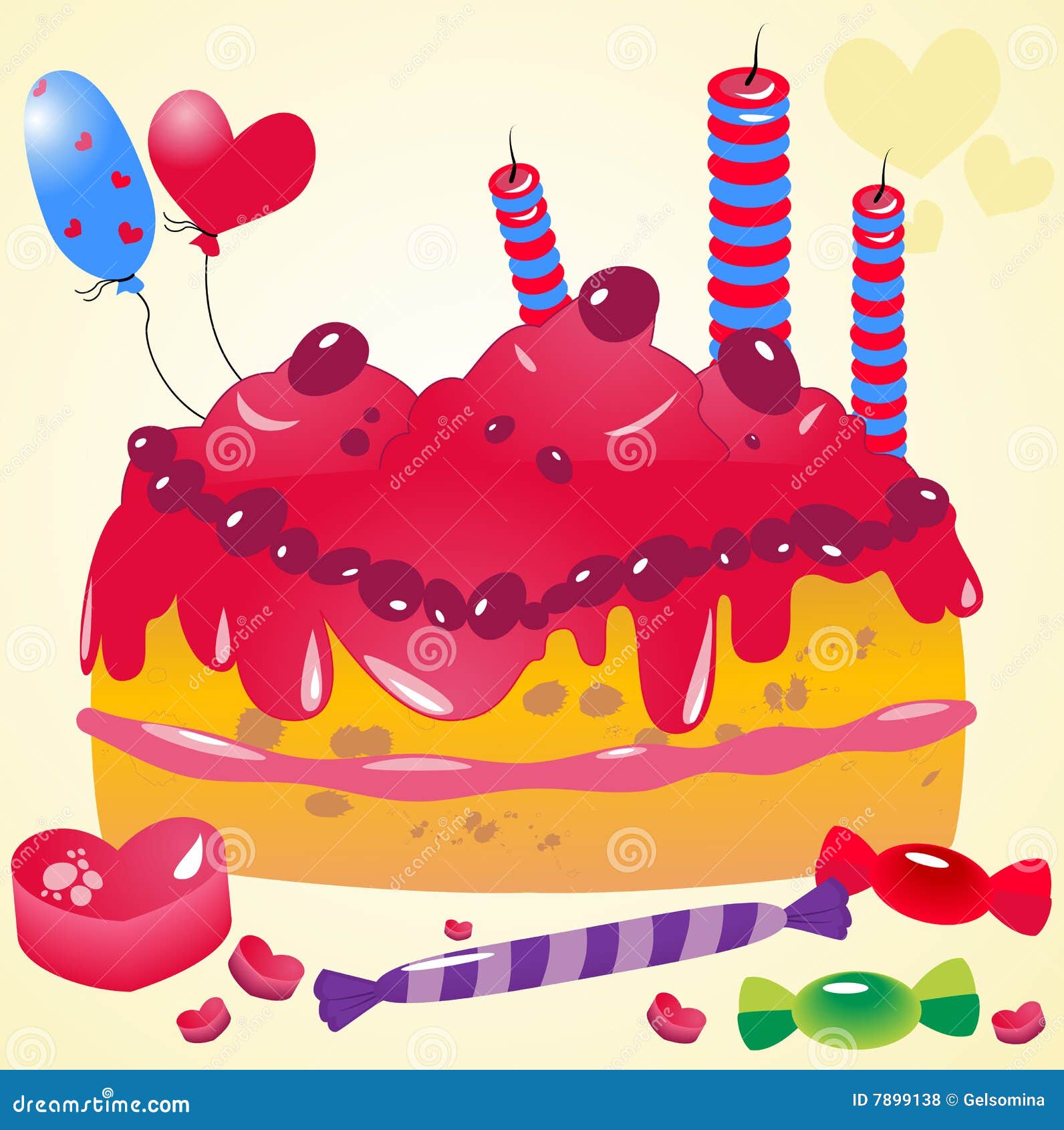 Vector birthday cake stock vector. Illustration of gift - 7899138