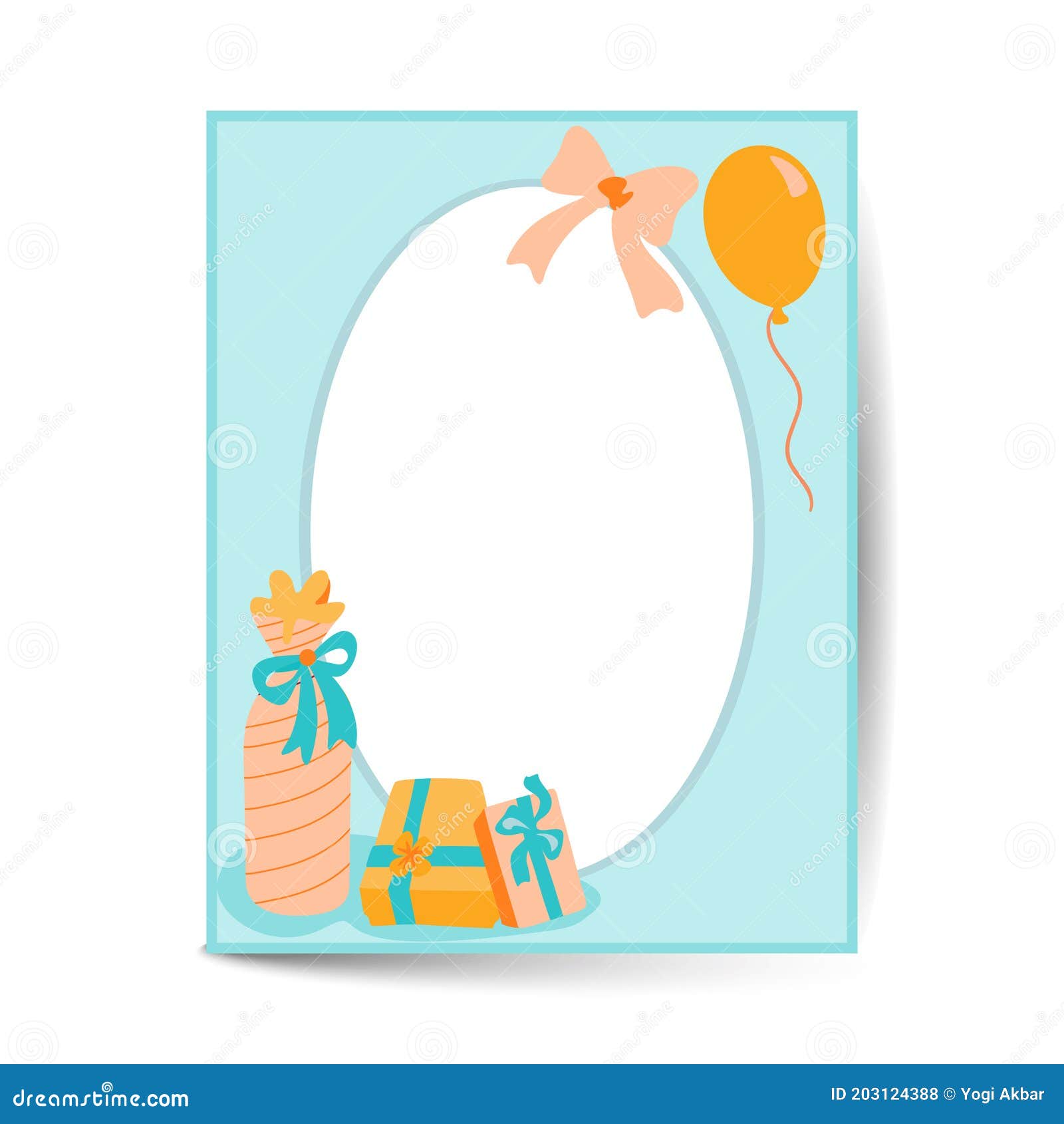 Vector Birthday Card Design in A4 Size Circle Frame Stock Vector ...