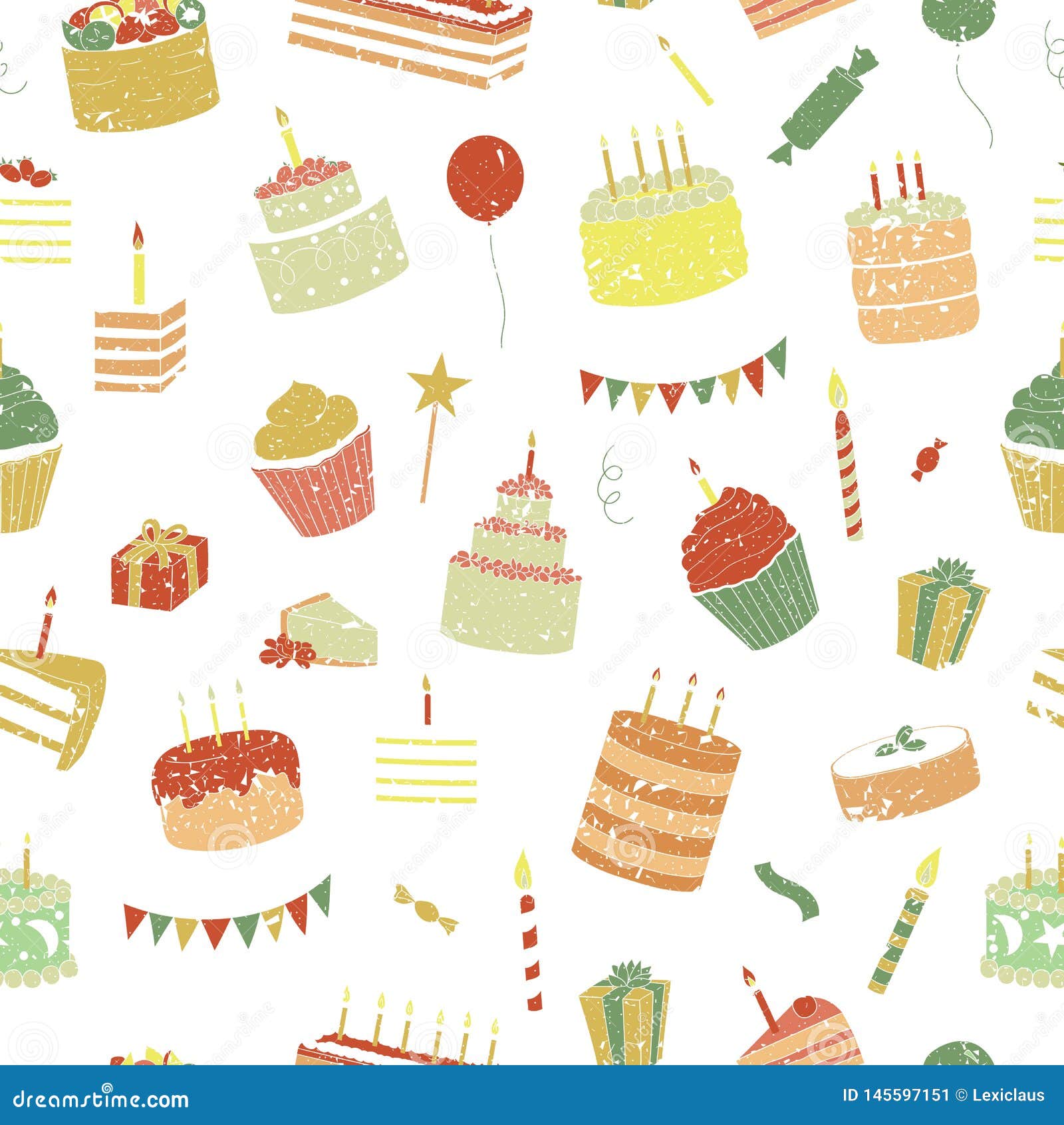 Vector Birthday Seamless Pattern Stock Vector - Illustration of ...