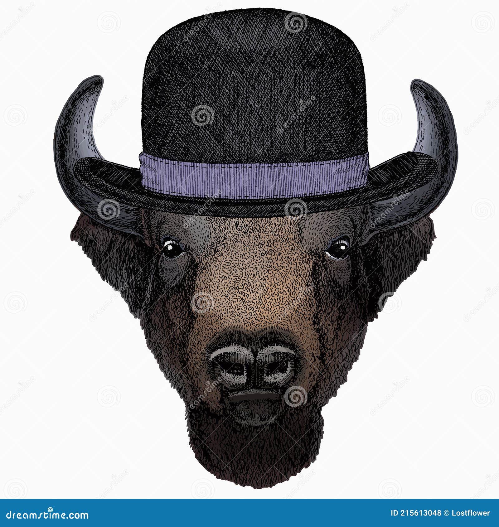 Vector Bison Head. Portrait of Bull, Buffalo. Stock Vector ...