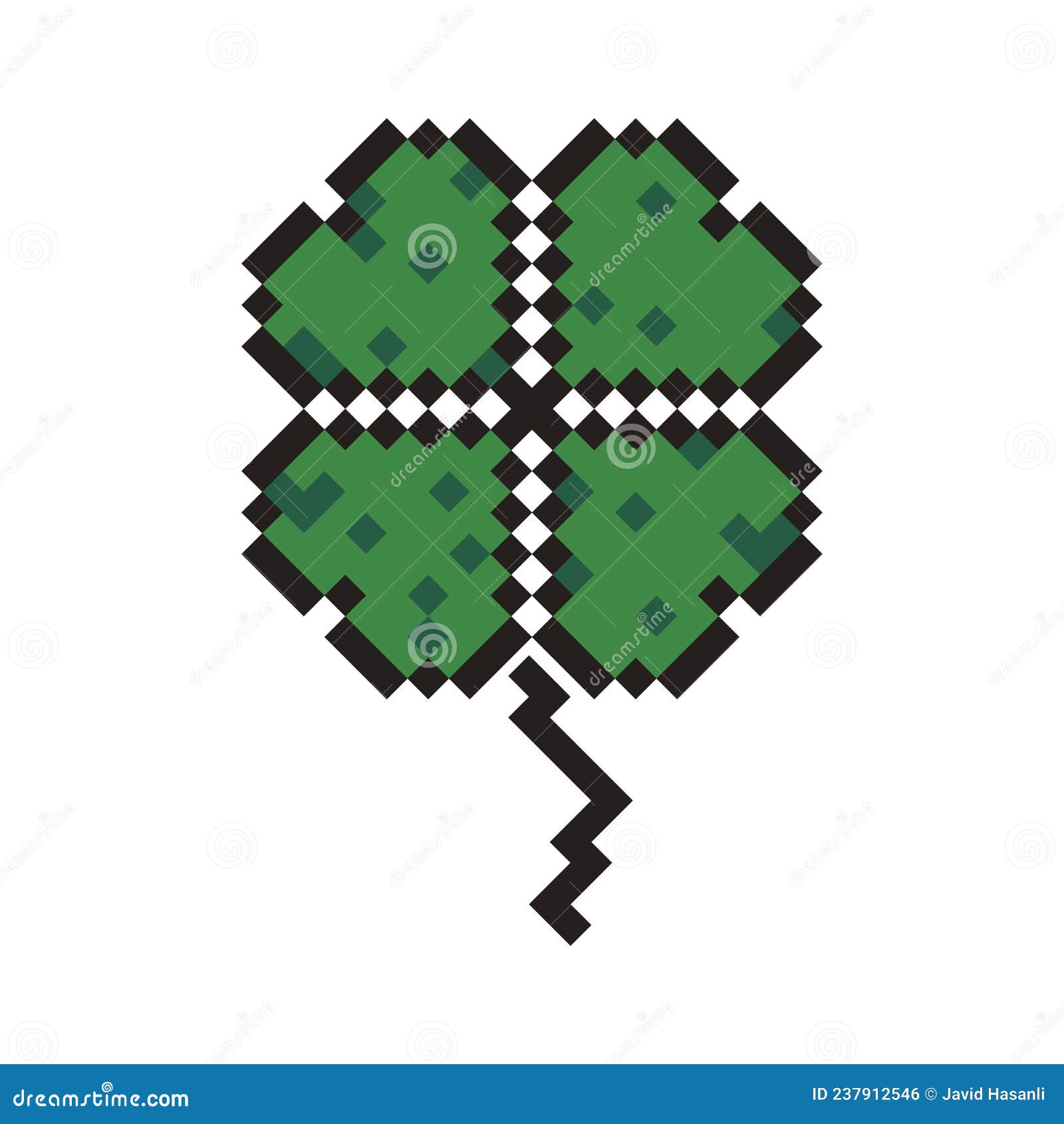 Vector 8 Bit Four Leaf Clover. Pixel Art Icon Stock Vector ...
