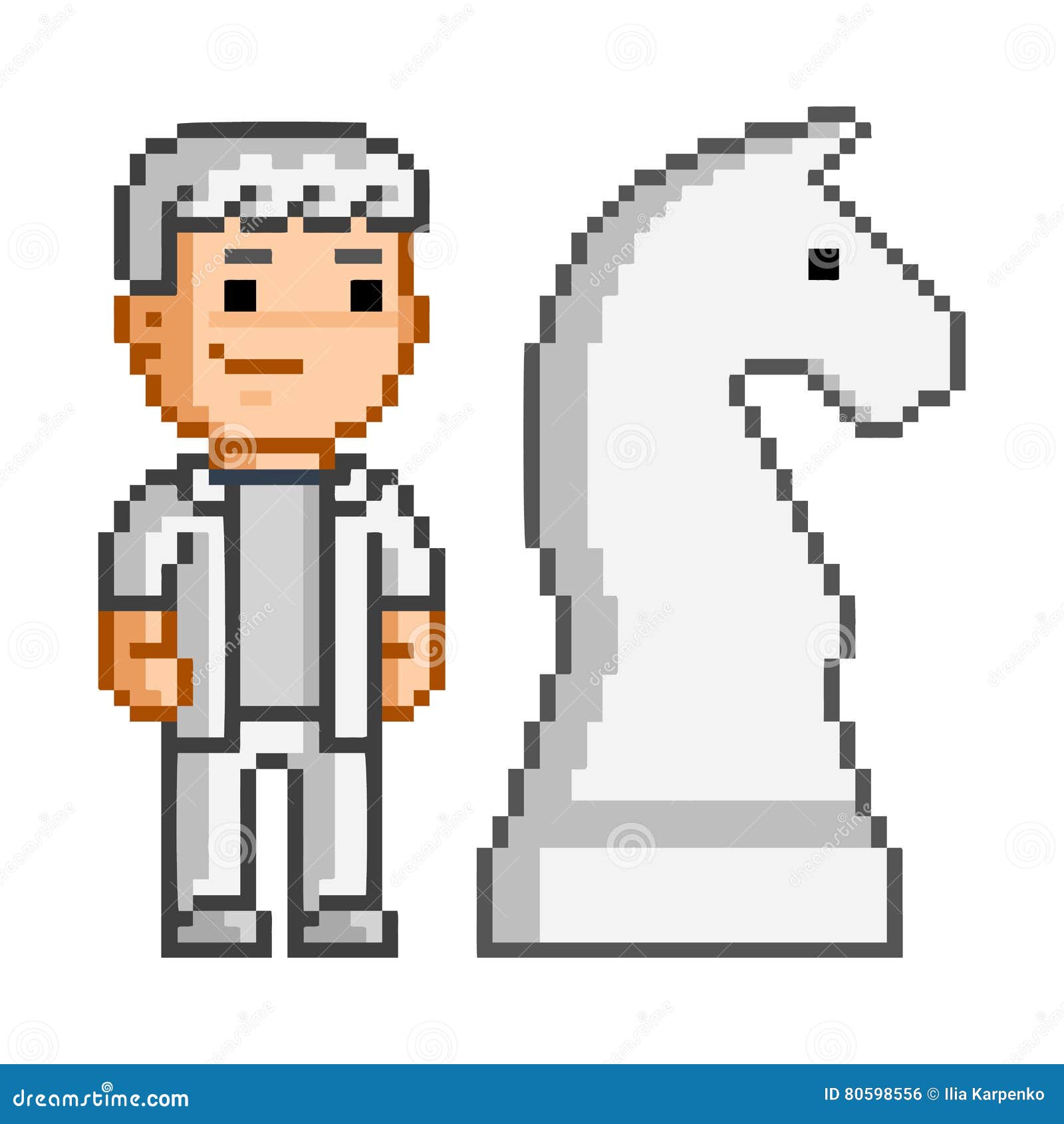 Pixel Art Set Of Chess Pieces Cartoon Vector | CartoonDealer.com #53644461