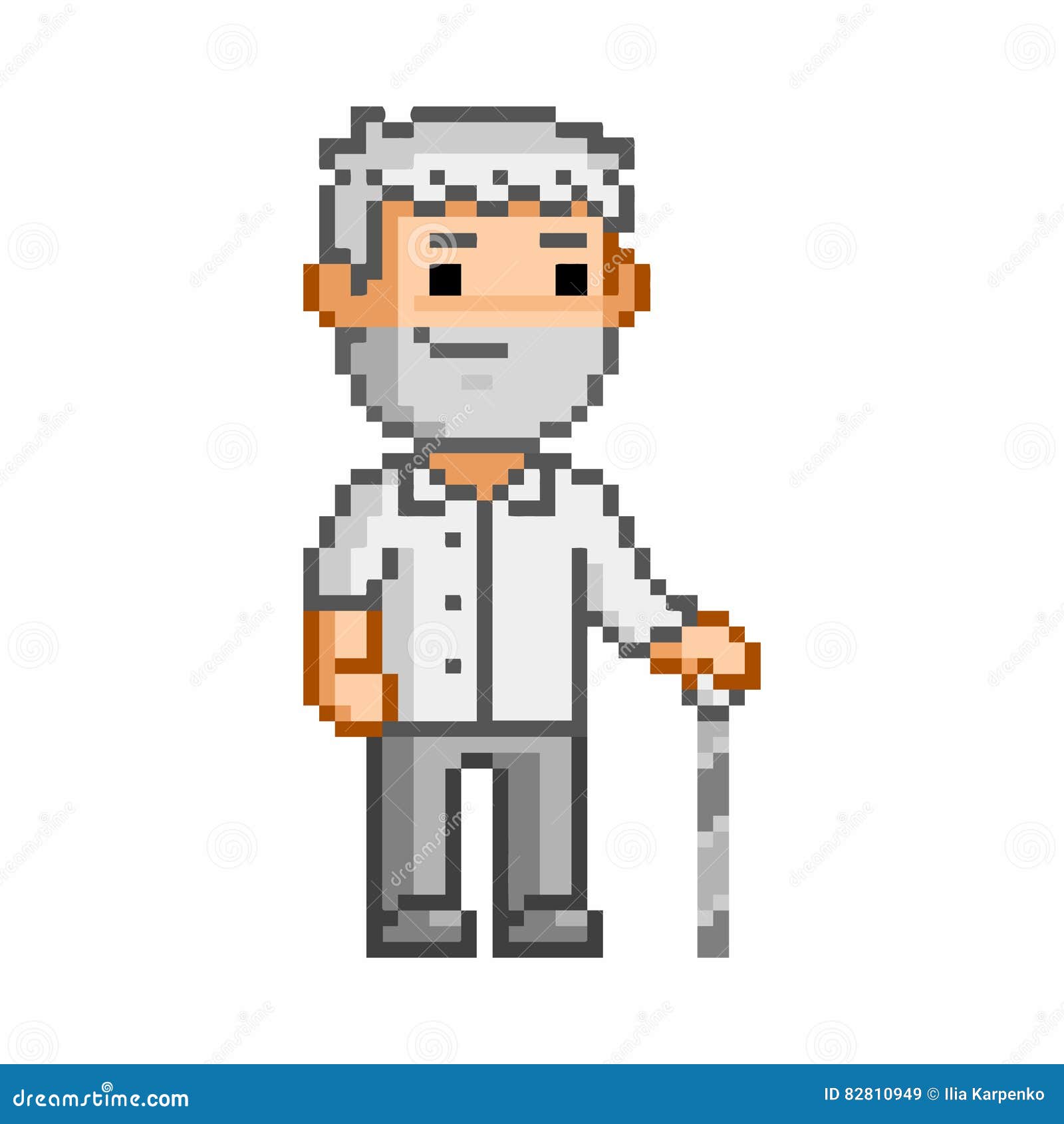 Vector 8 Bit Pixel Art Elderly Man Royalty-Free Stock Photography ...