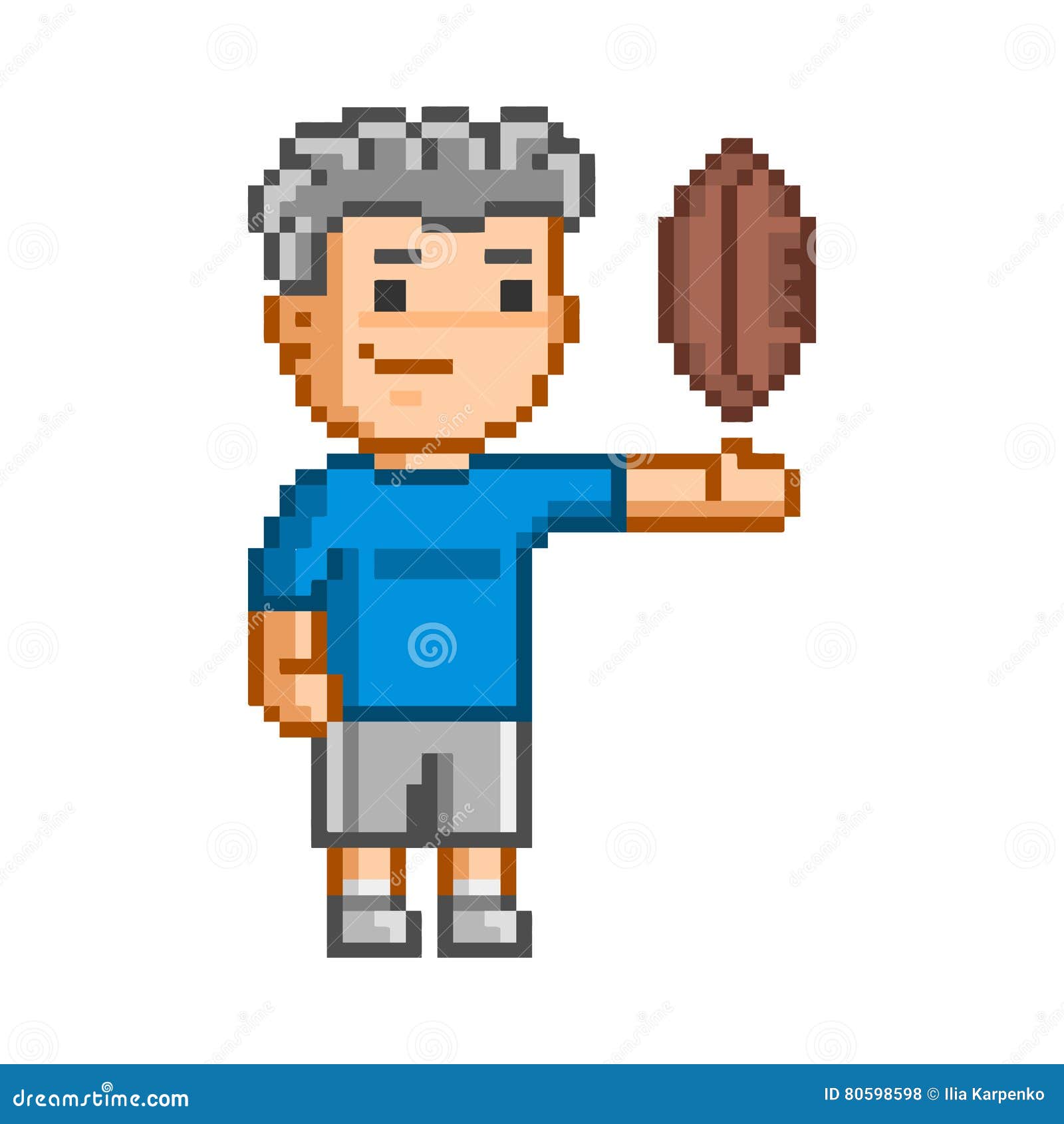 Vector 8-bit Pixel Art Rugby | CartoonDealer.com #80598598
