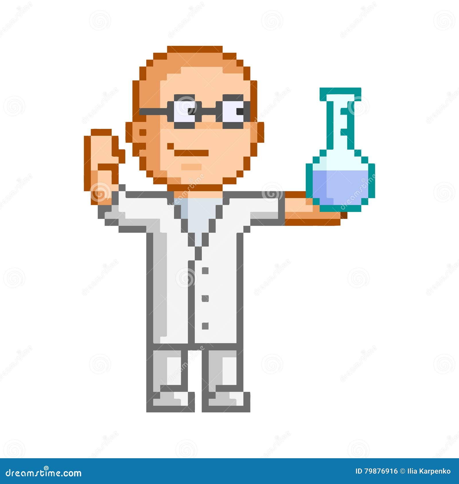 Vector 8-bit Pixel Art Scientist Stock Photography | CartoonDealer.com ...