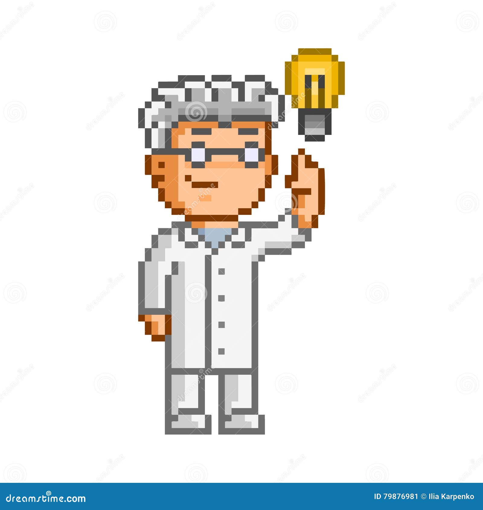 Vector 8-bit Pixel Art Scientist Stock Image | CartoonDealer.com #79876981