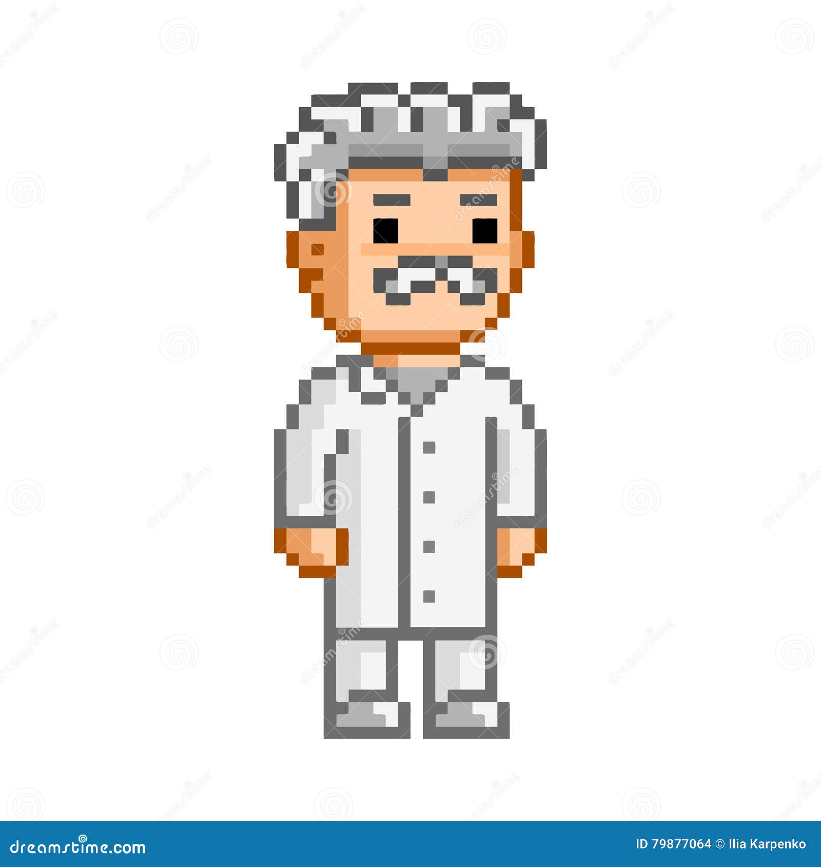 Vector 8-bit Pixel Art Scientist Stock Photo | CartoonDealer.com #79877064