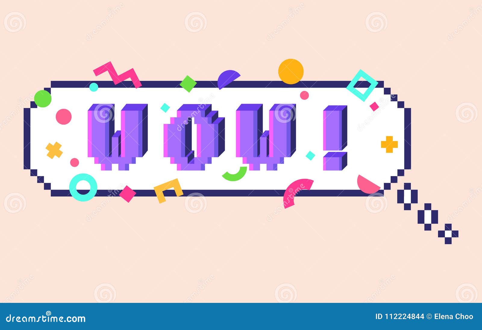 Pixel WTF Sticker Vector Illustration | CartoonDealer.com #112224848