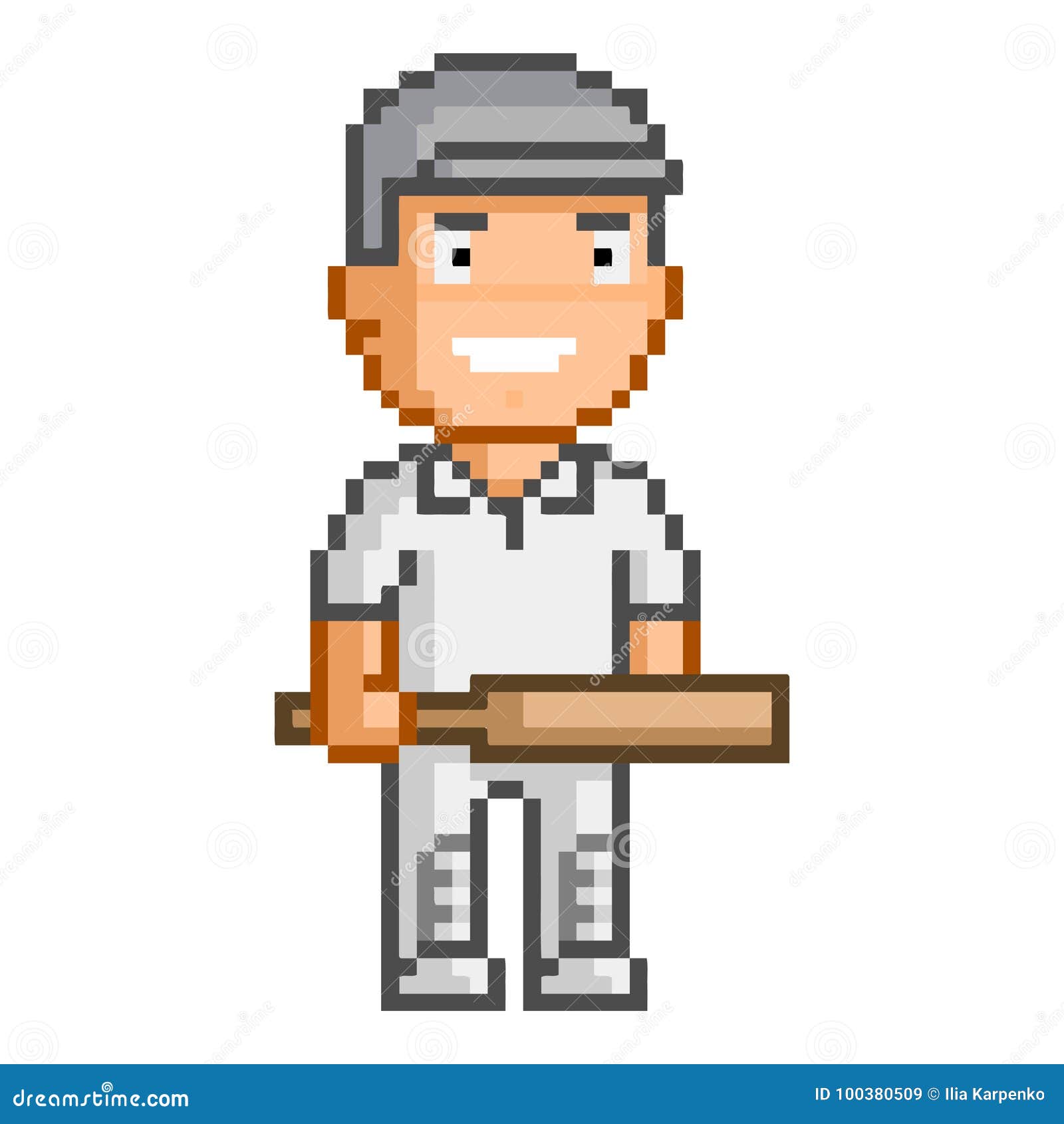 Pixel Cricket Player: A Joyful Celebration Of Nature Stock Illustration ...