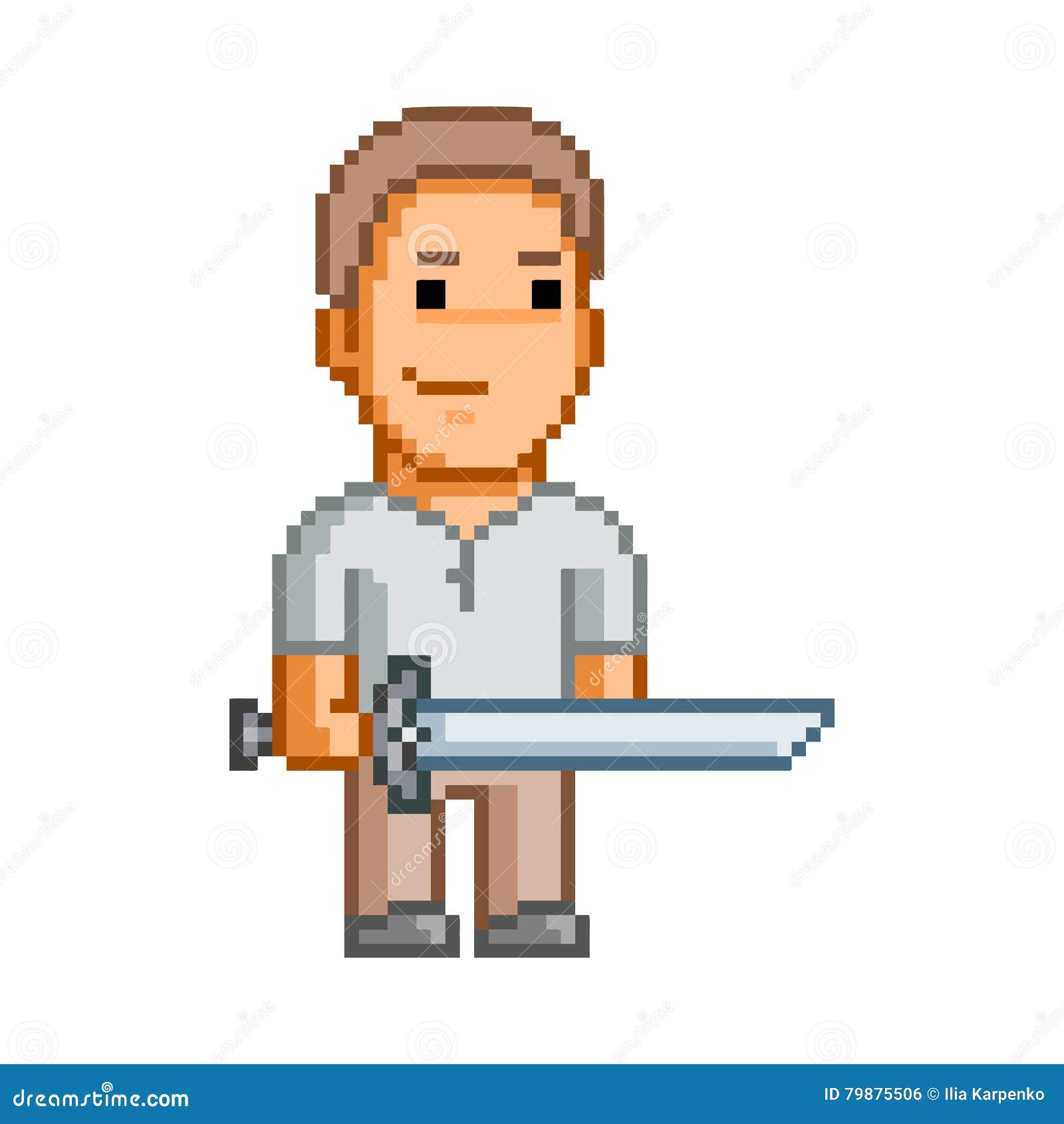 Pixel Art Hero And Enemy Vector Illustration | CartoonDealer.com #53644466