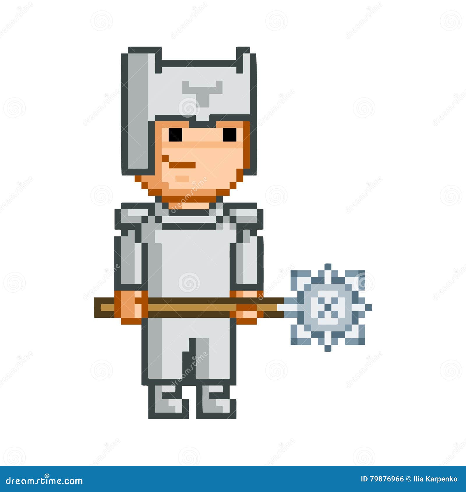 Vector 8 Bit Pixel Hero for Game Stock Illustration - Illustration of ...