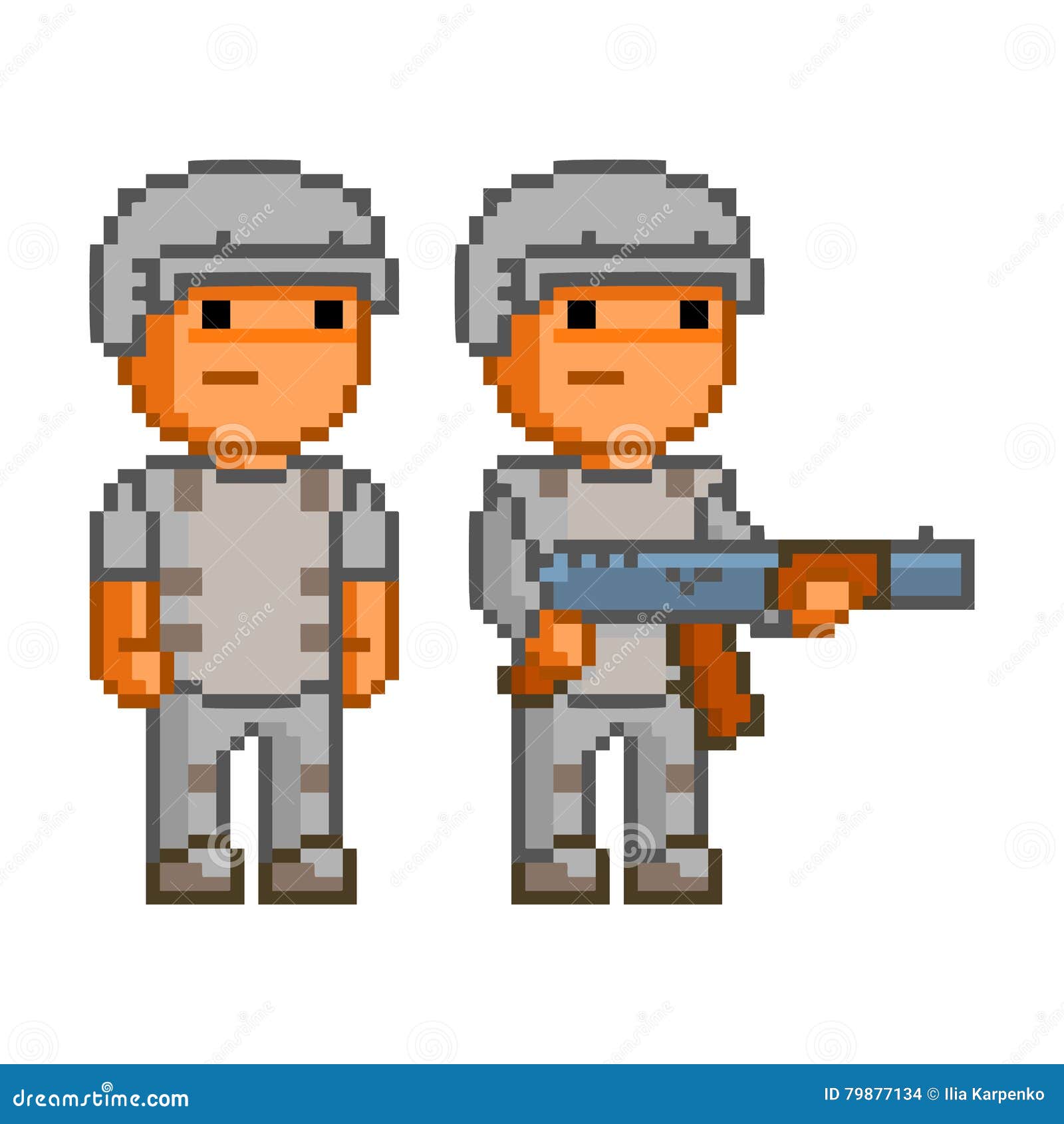 Vector 8 Bit Pixel Hero for Game Stock Illustration - Illustration of ...