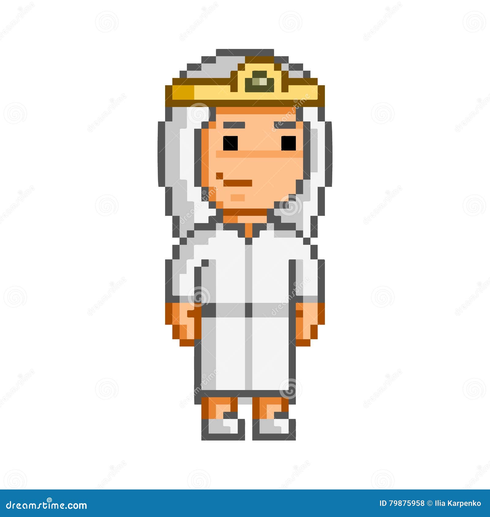 Vector 8 Bit Pixel Princess for Game Stock Illustration - Illustration ...