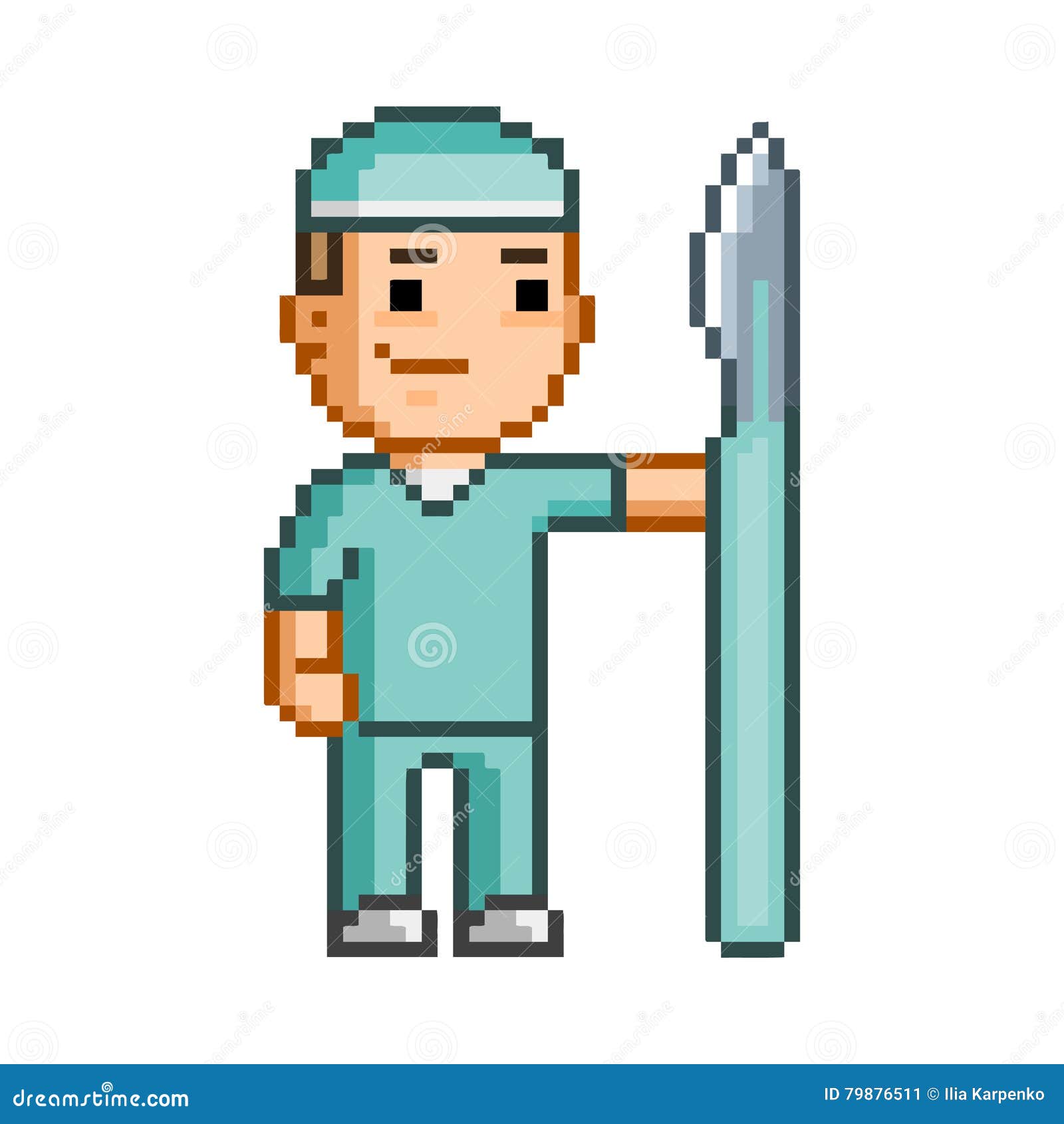 Vector 8 Bit Pixel Surgeon for Design Stock Illustration - Illustration ...