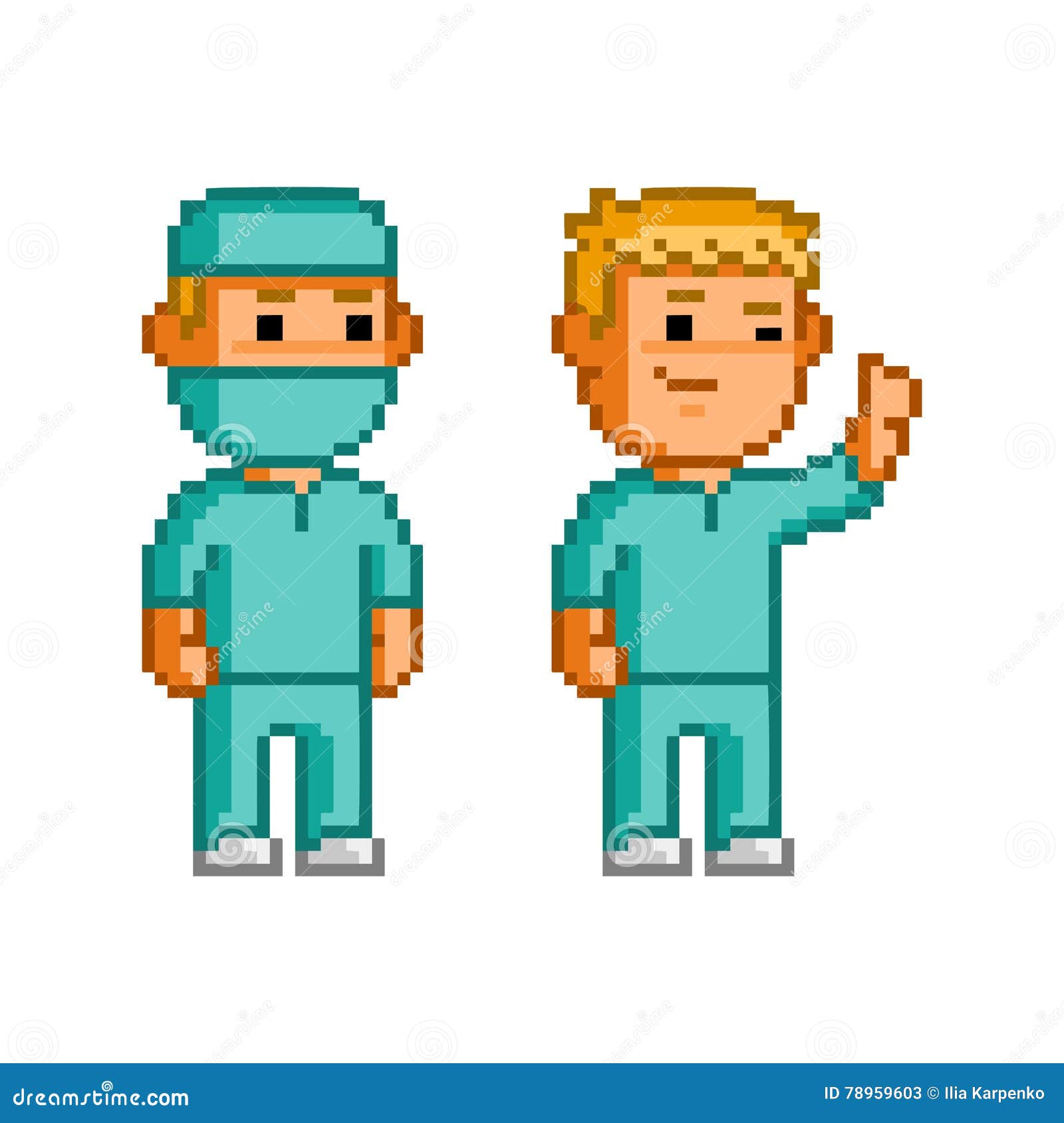 Vector 8 Bit Pixel Surgeon for Game. Stock Illustration - Illustration ...