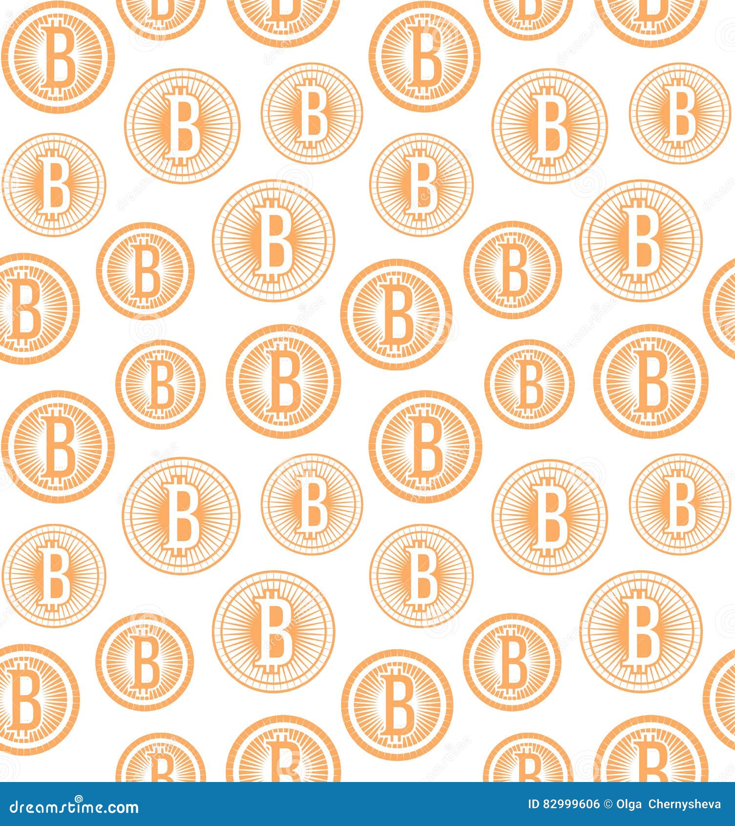 Vector Bitcoin Logo Seamless Pattern Stock Illustration - Illustration ...