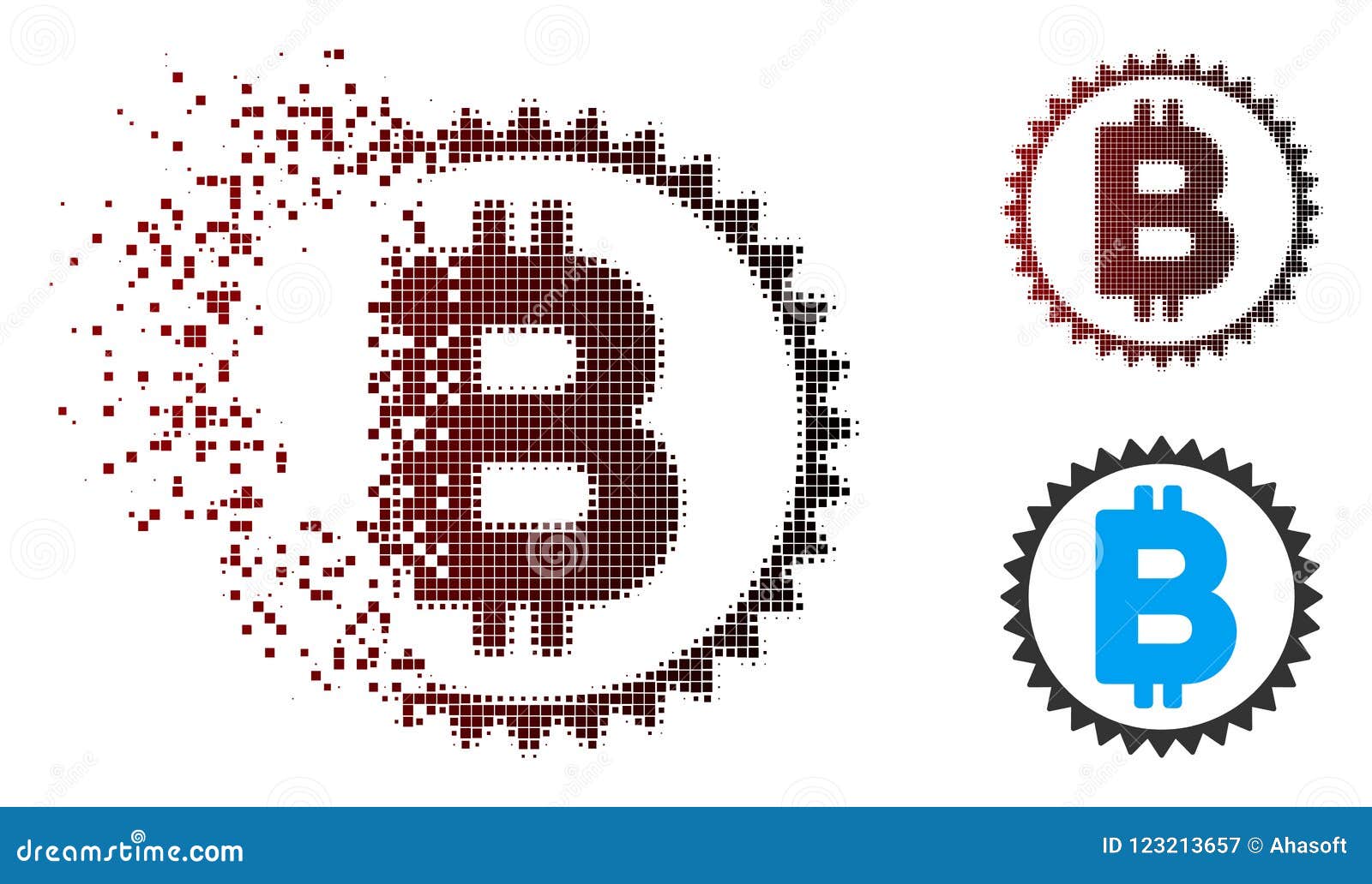 Broken Pixel Halftone Bitcoin Medal Coin Icon Stock Vector ... Broken Pixel Halftone Bitcoin Medal Coin Icon Stock Vector ...