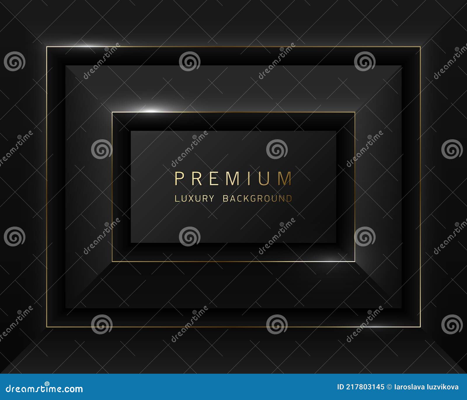 Vector Black Abstract Rectangular Luxury Frame. Premium Label Dark ...