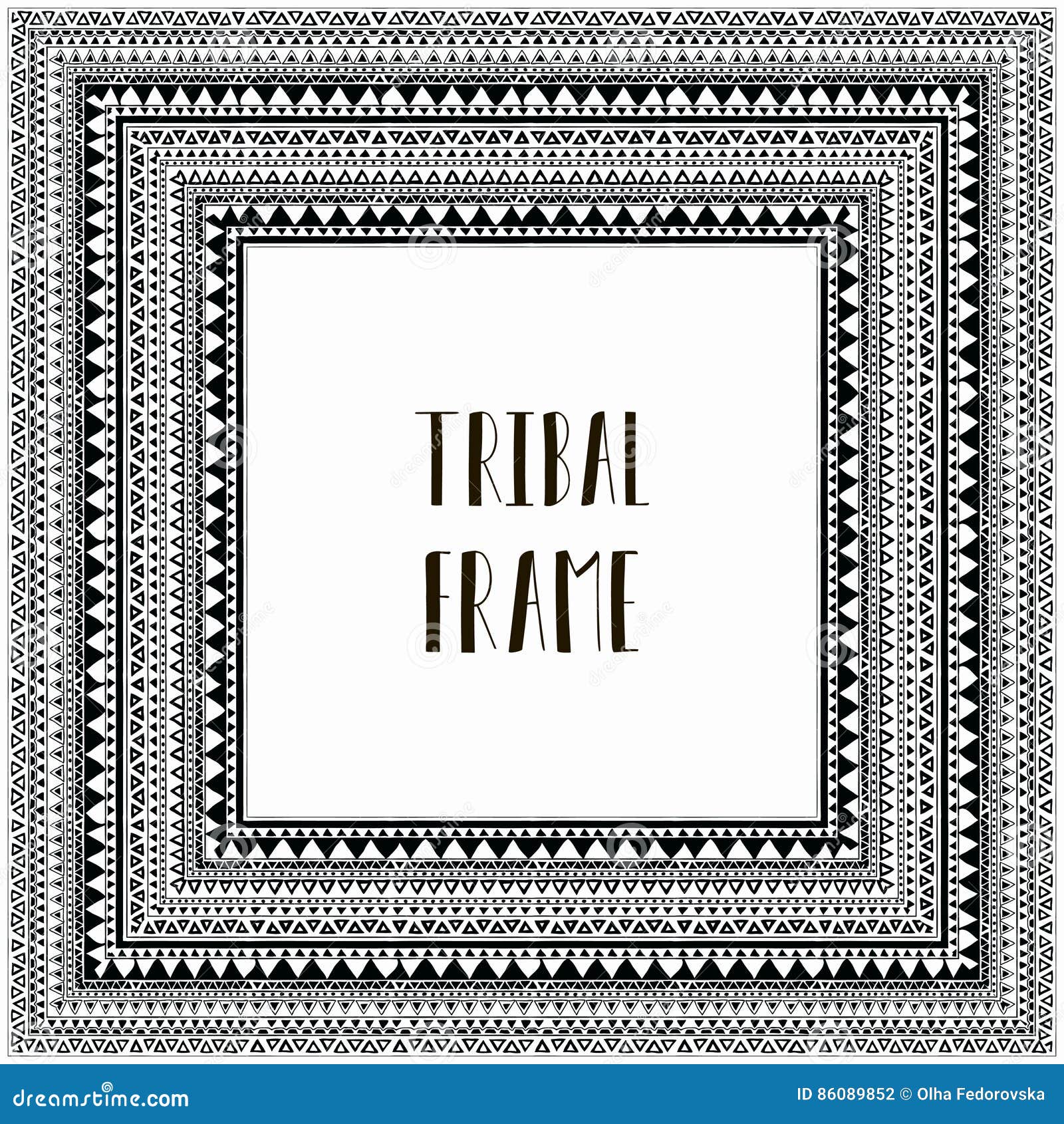 Vector Black Abstract Tribal Frame Stock Vector - Illustration of card ...