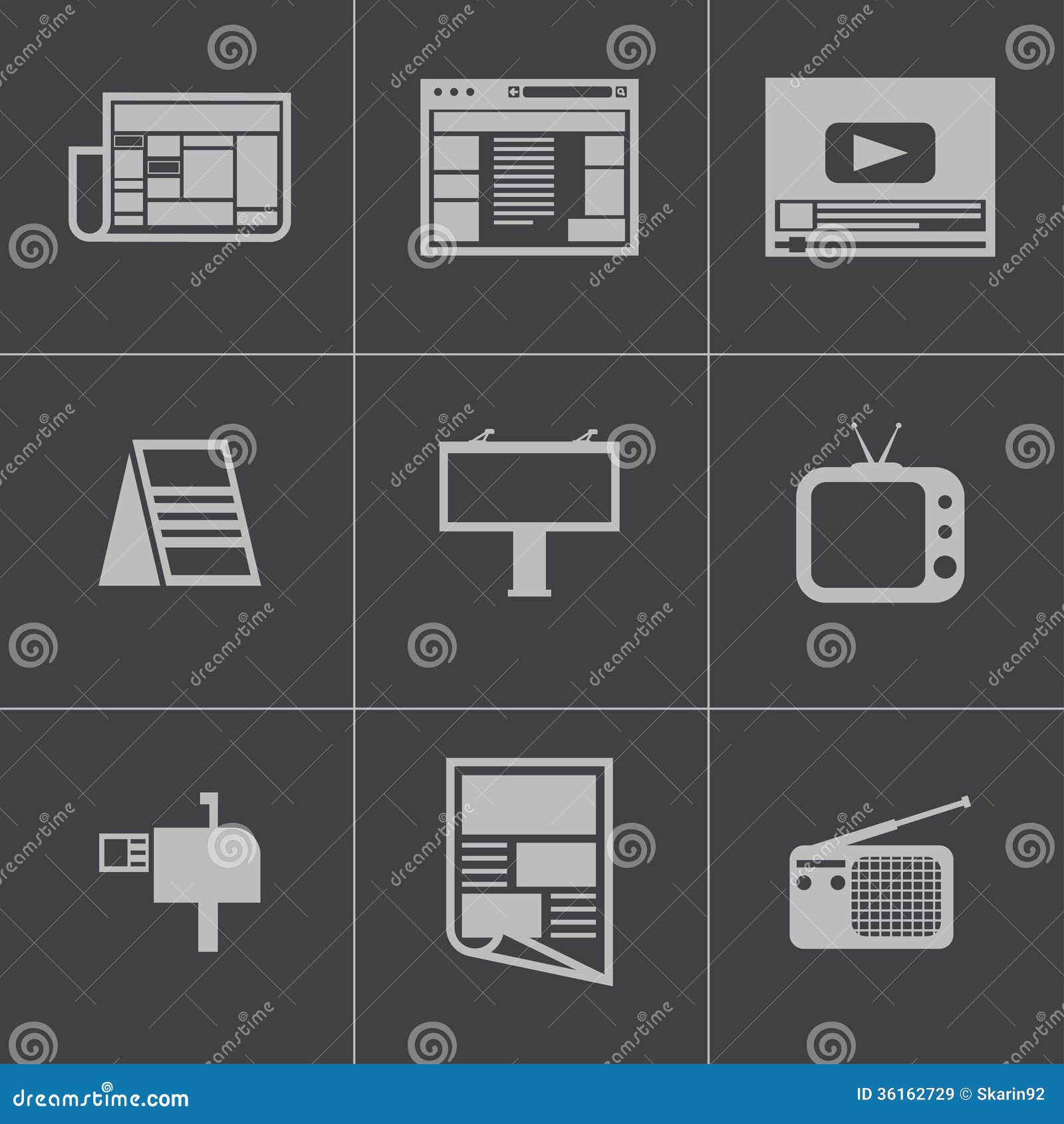 Advertisement Icons, Cartoon Style Vector Illustration | CartoonDealer ...
