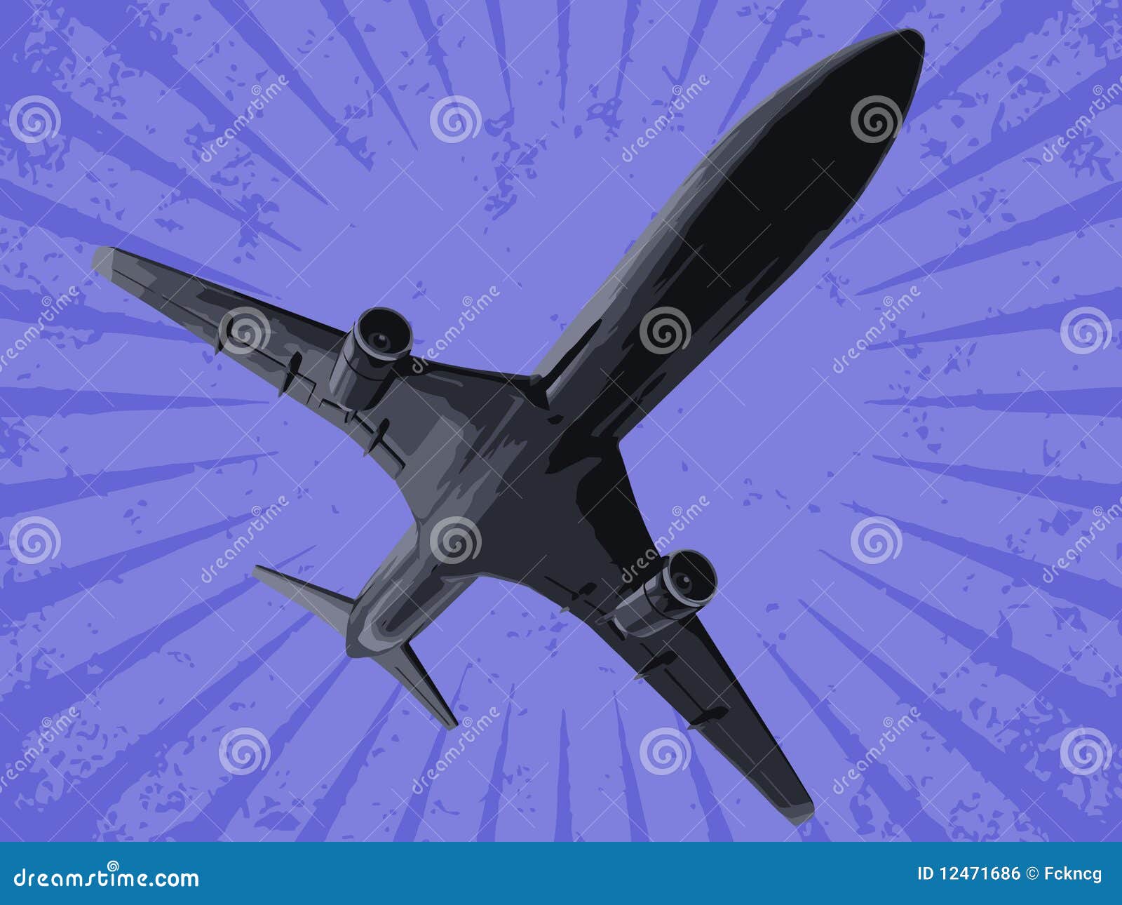 Vector black airplane stock vector. Illustration of isolated - 12471686
